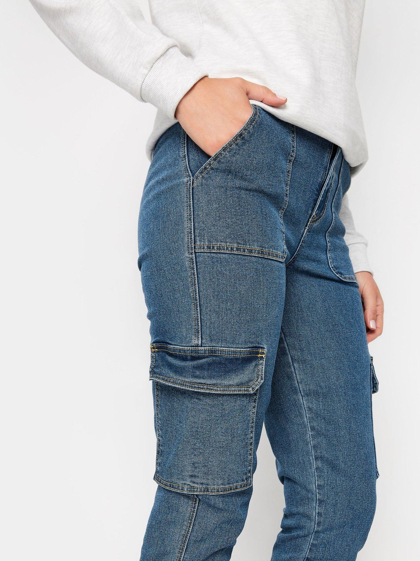 Long Tall Sally Mid Wash Blue Cargo Stretch Skinny Jean | Very