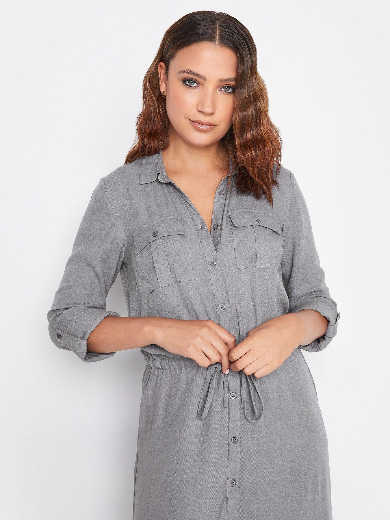 Long Tall Sally Grey Utility Shirt Dress | Very