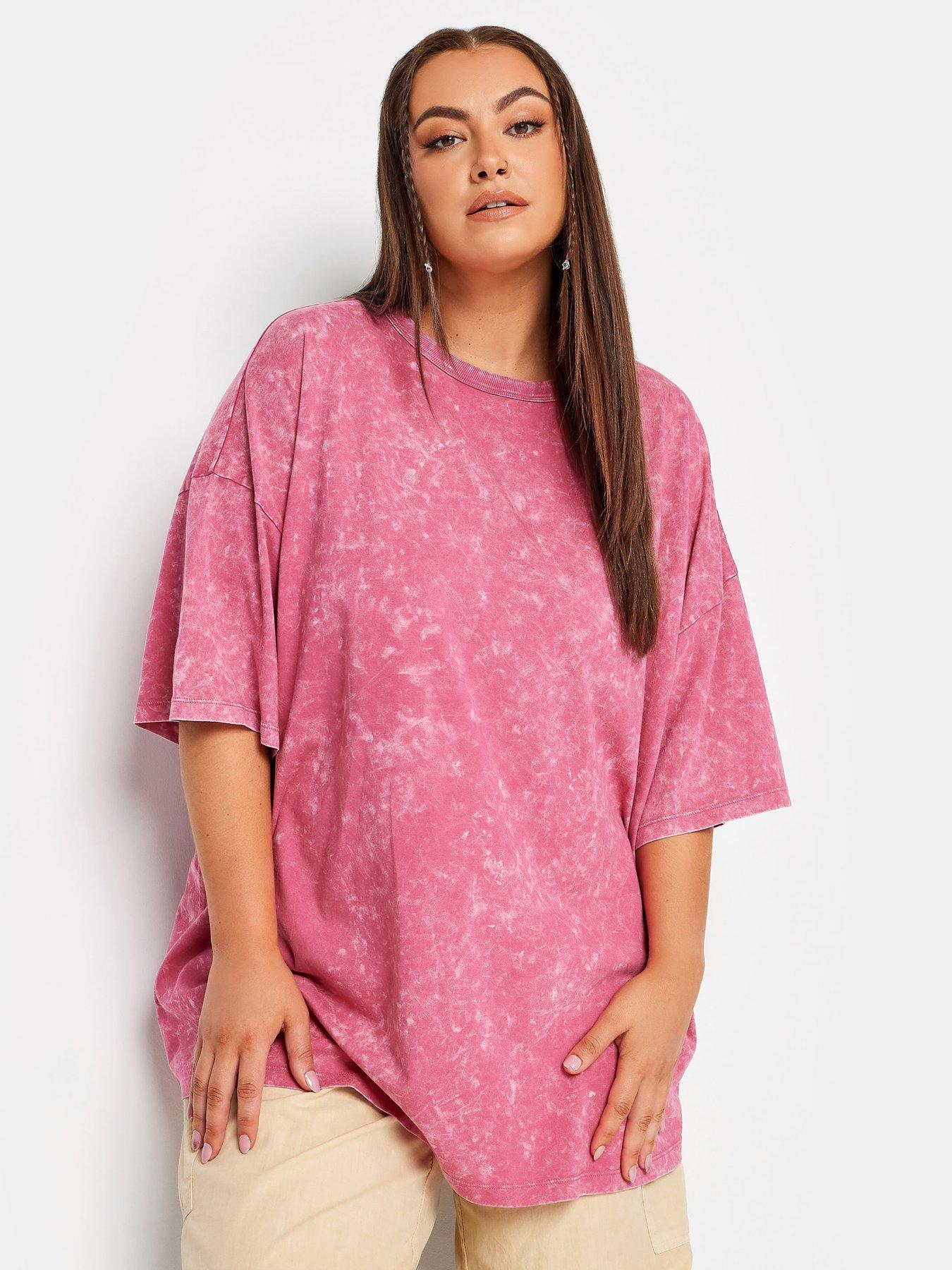 Yours Boxy Tee Pink Acid Wash | Very