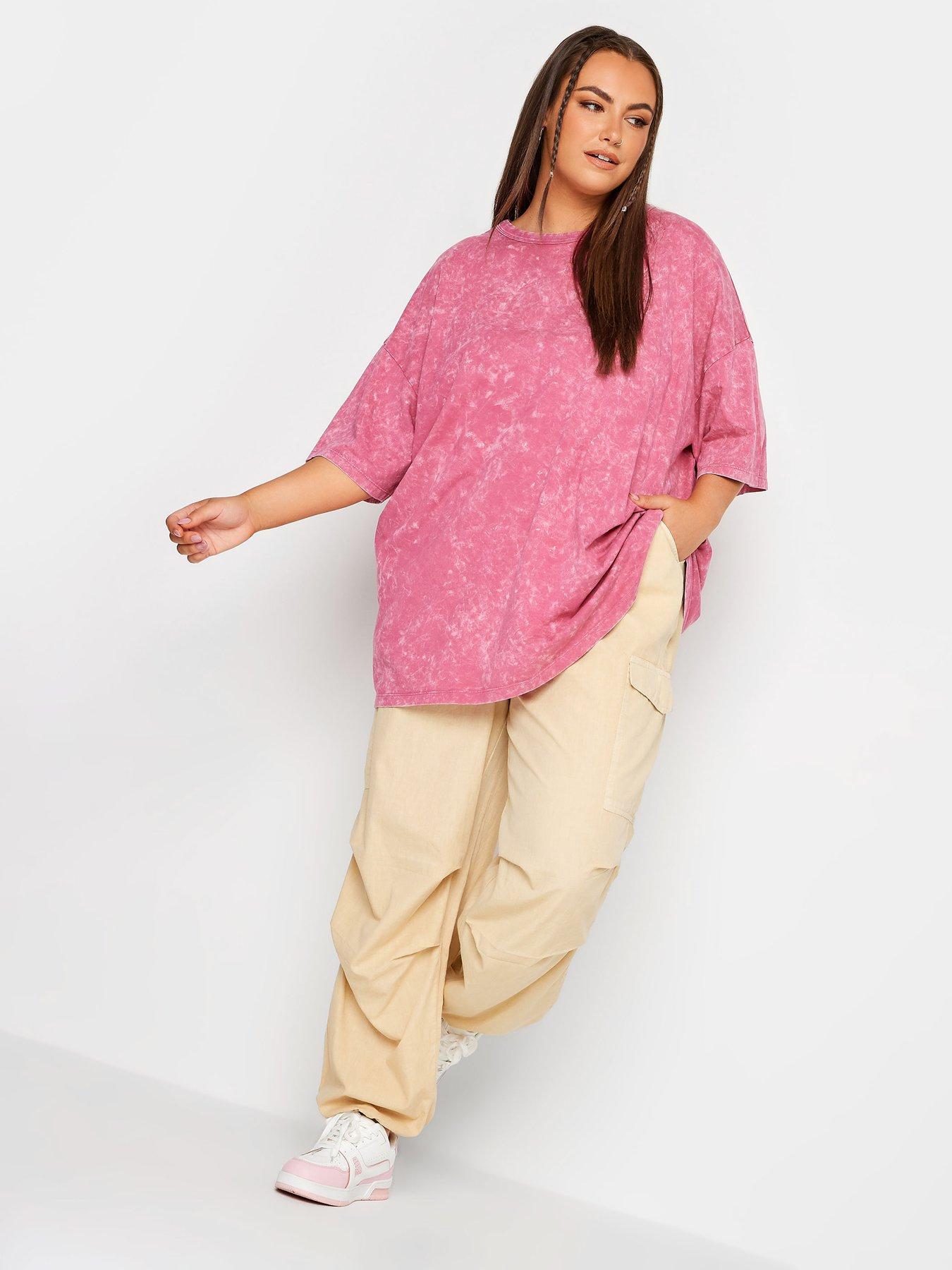 Yours Boxy Tee Pink Acid Wash | Very