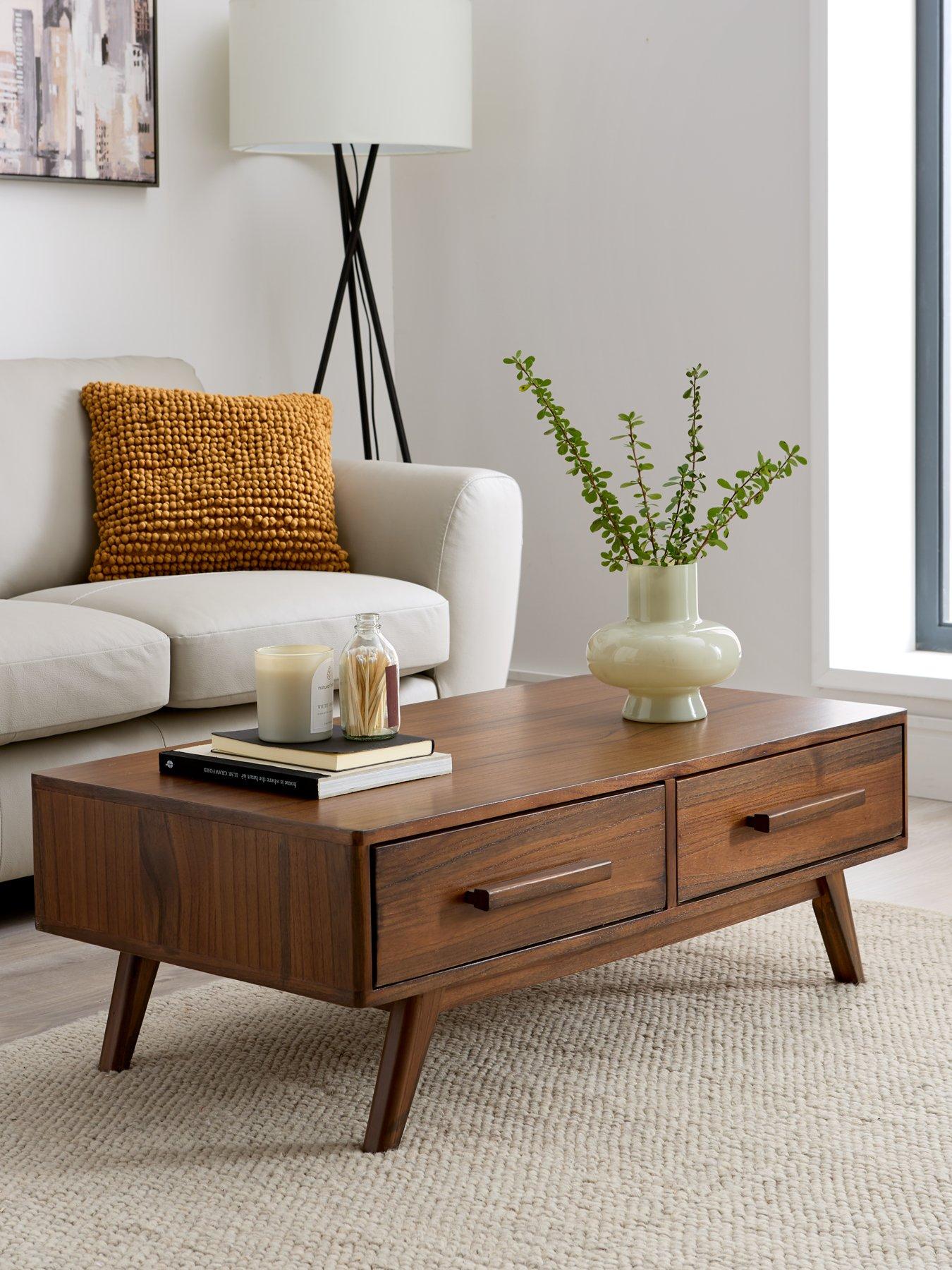 Very Home Misha 2 Drawer Coffee Table - Oak - contains Solid Wood | Very