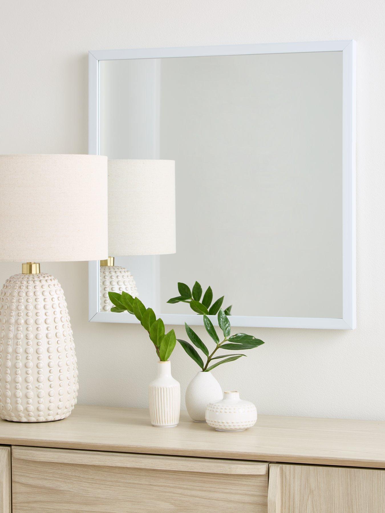 The Very Collection Square Mirror - White 55x55cm | Very