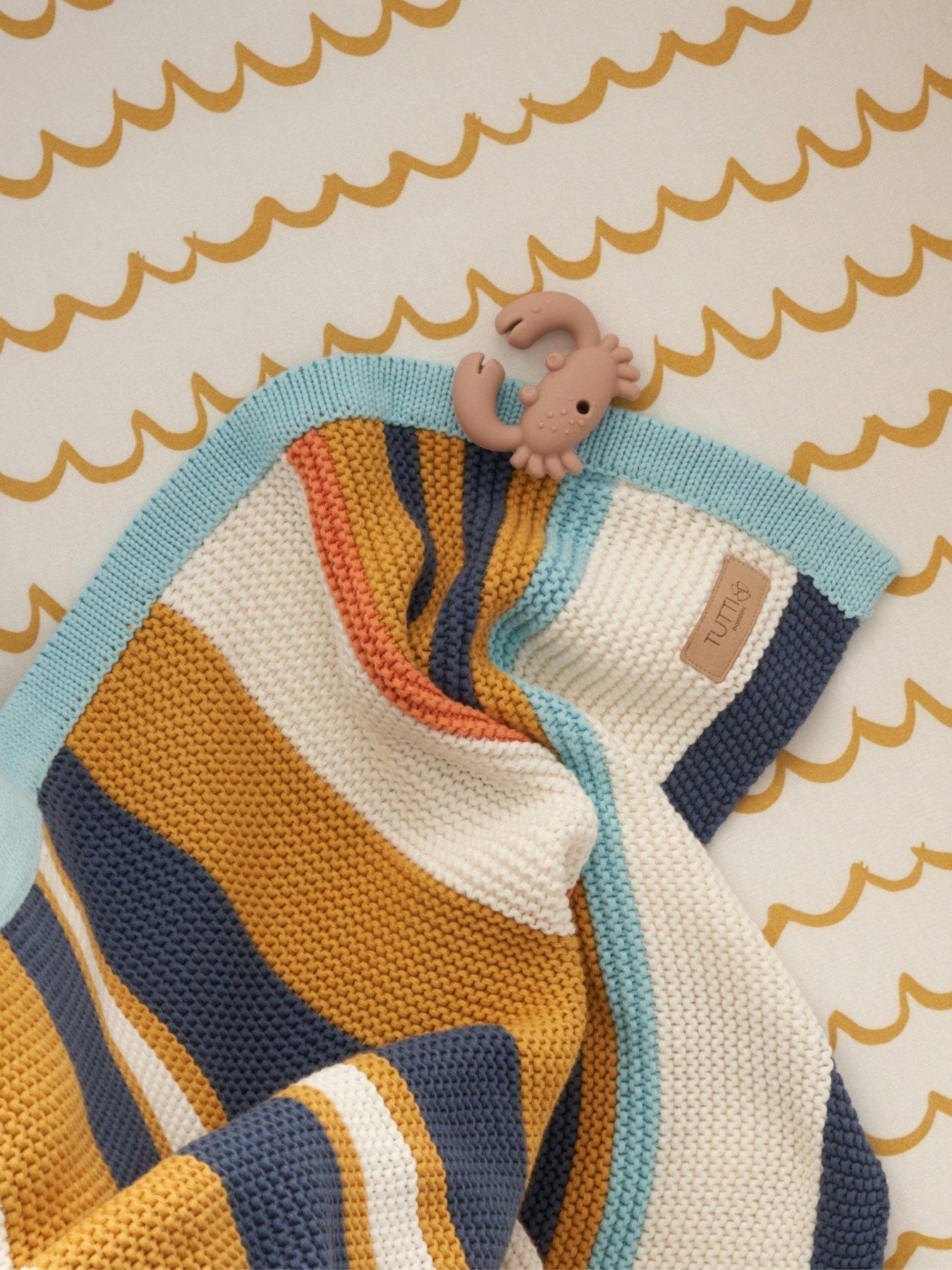 Chunky Striped Knitted Baby Blanket Our Planet Multi