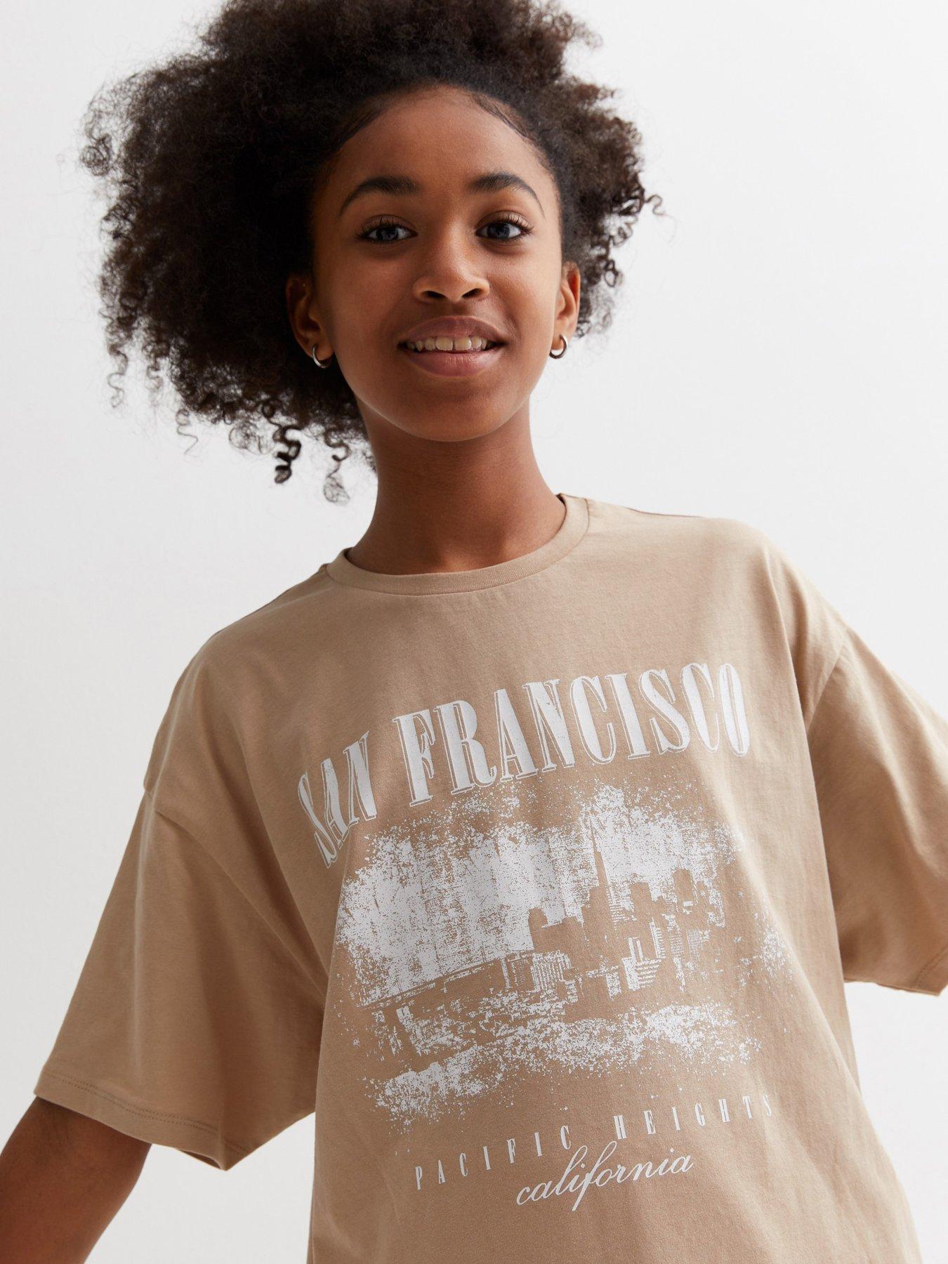 New Look 915 Girls Camel Cotton San Francisco Logo Oversized T-Shirt ...
