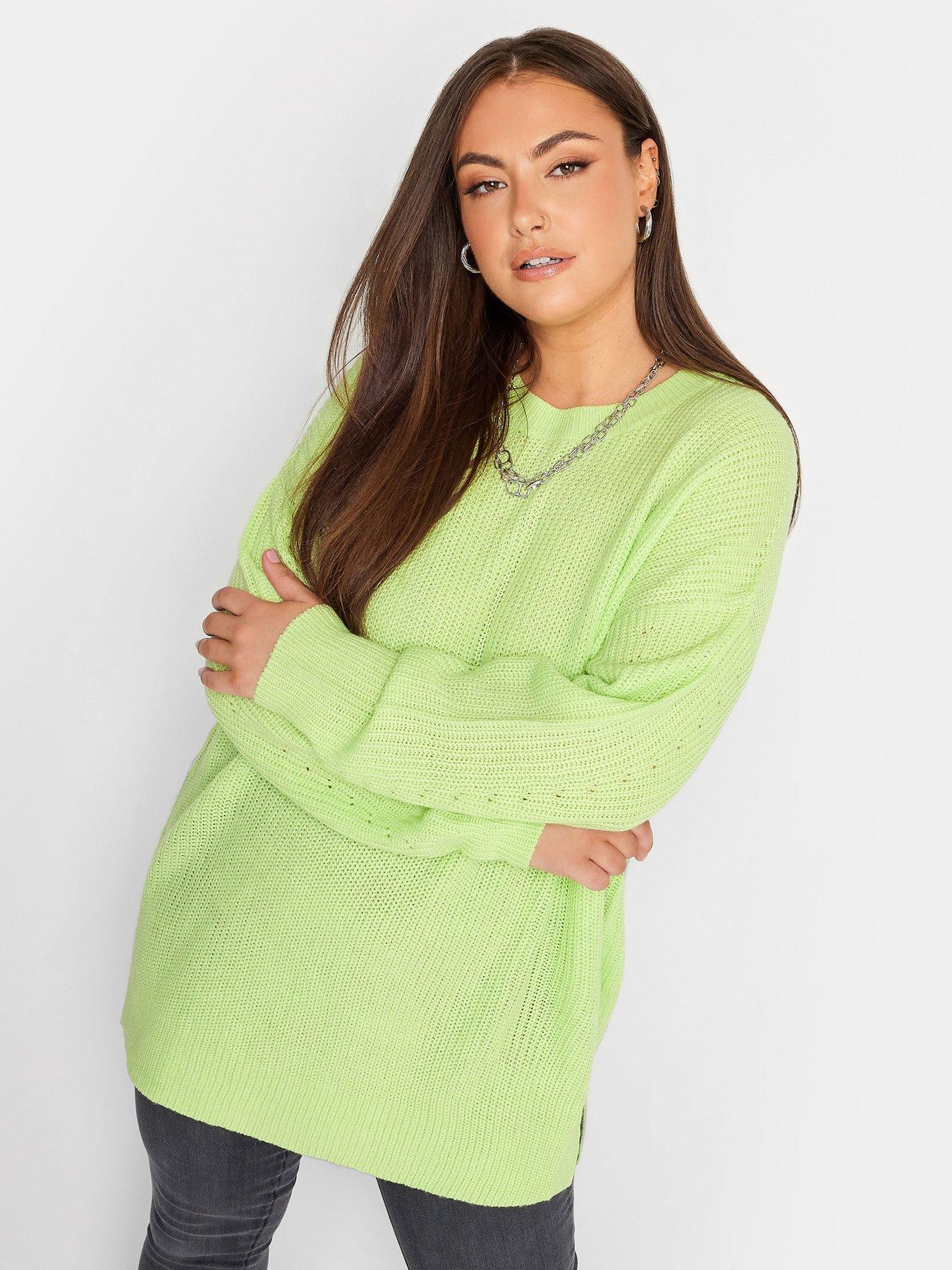 Yours Ribbed Drop Shoulder Lime | very.co.uk