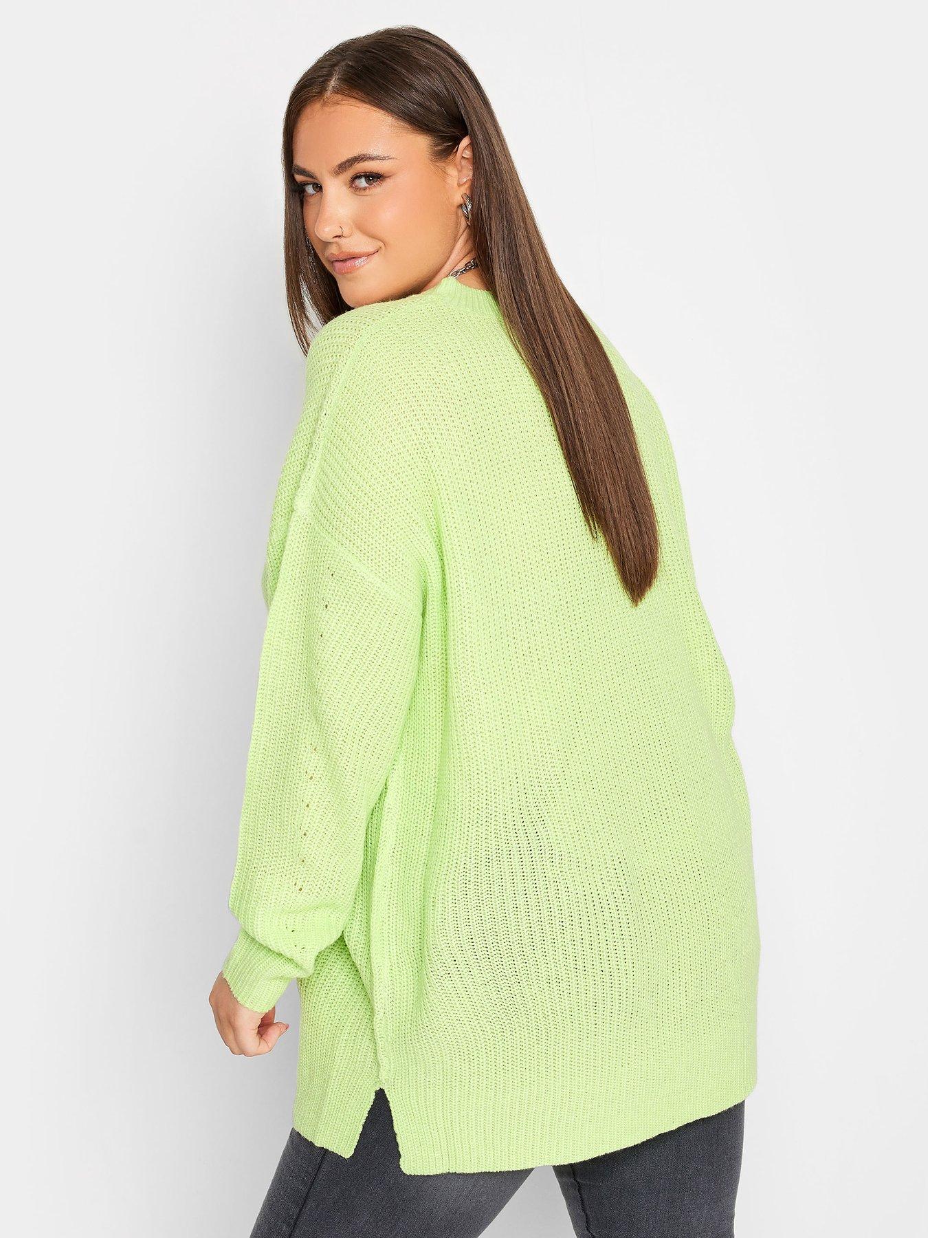 Yours Ribbed Drop Shoulder Lime | very.co.uk
