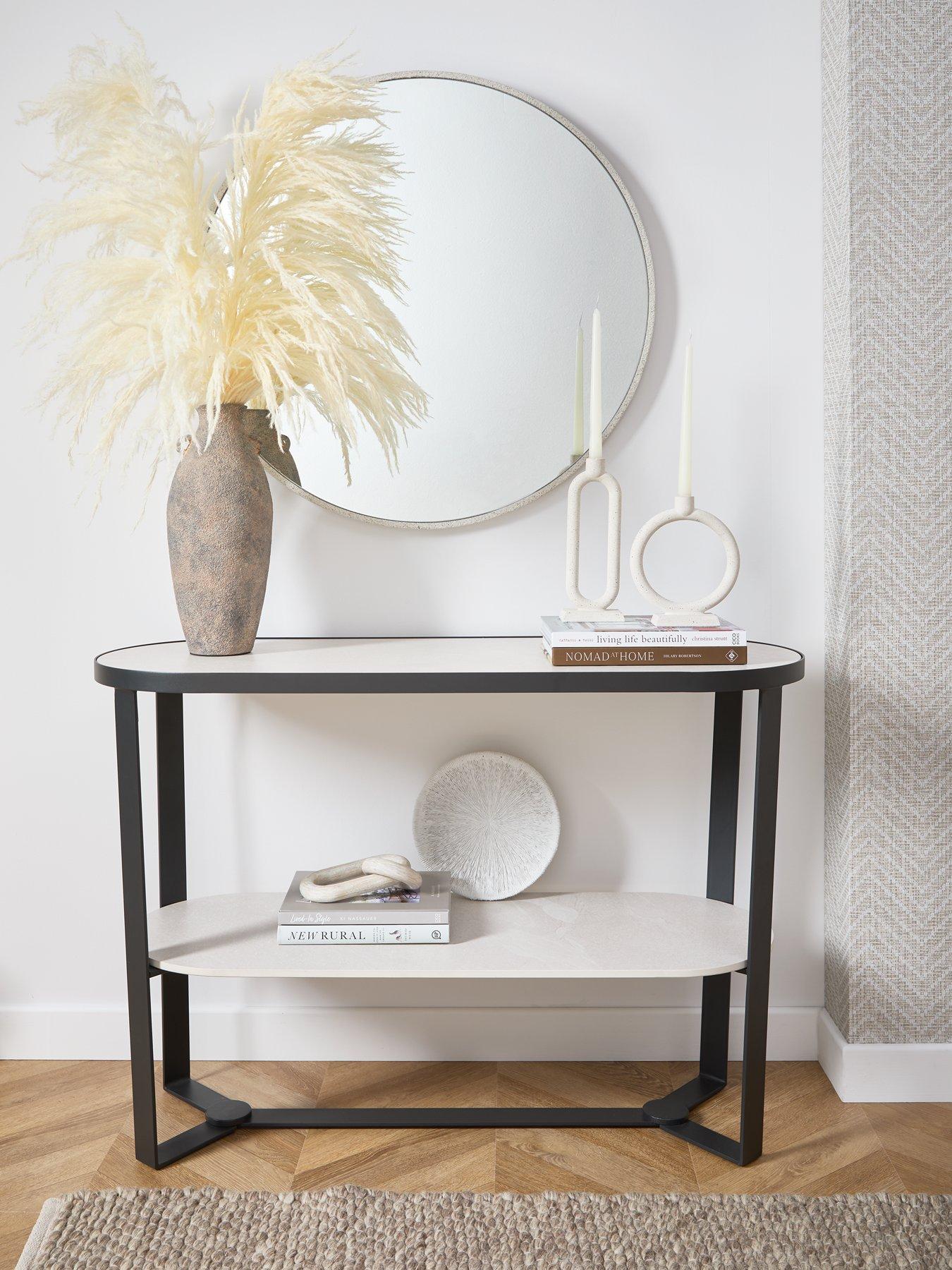 Michelle keegan home vegas half moon mirrored occasional console table store