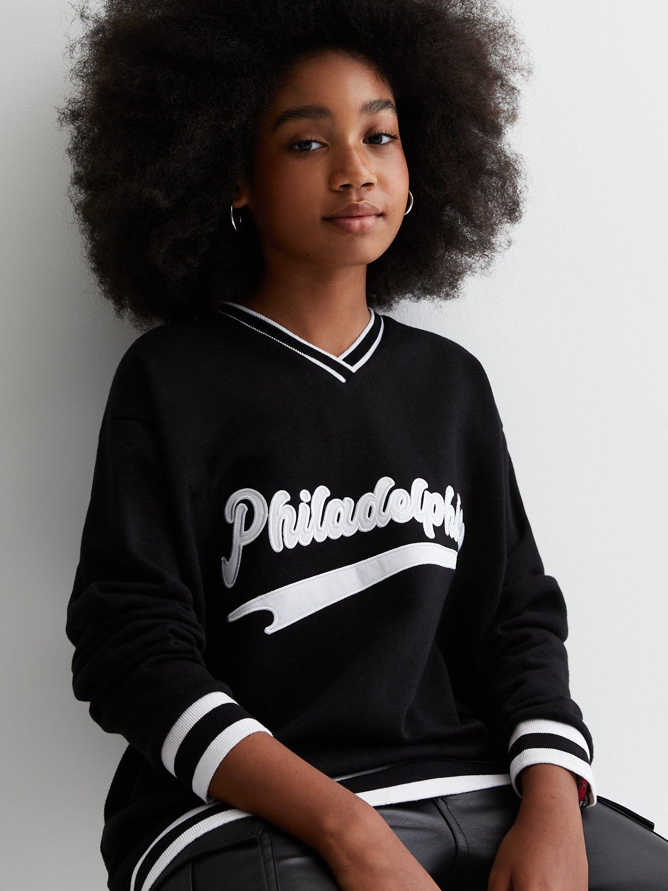 New Look 915 Girls Philadelphia Varsity Logo Sweatshirt - Black | very ...