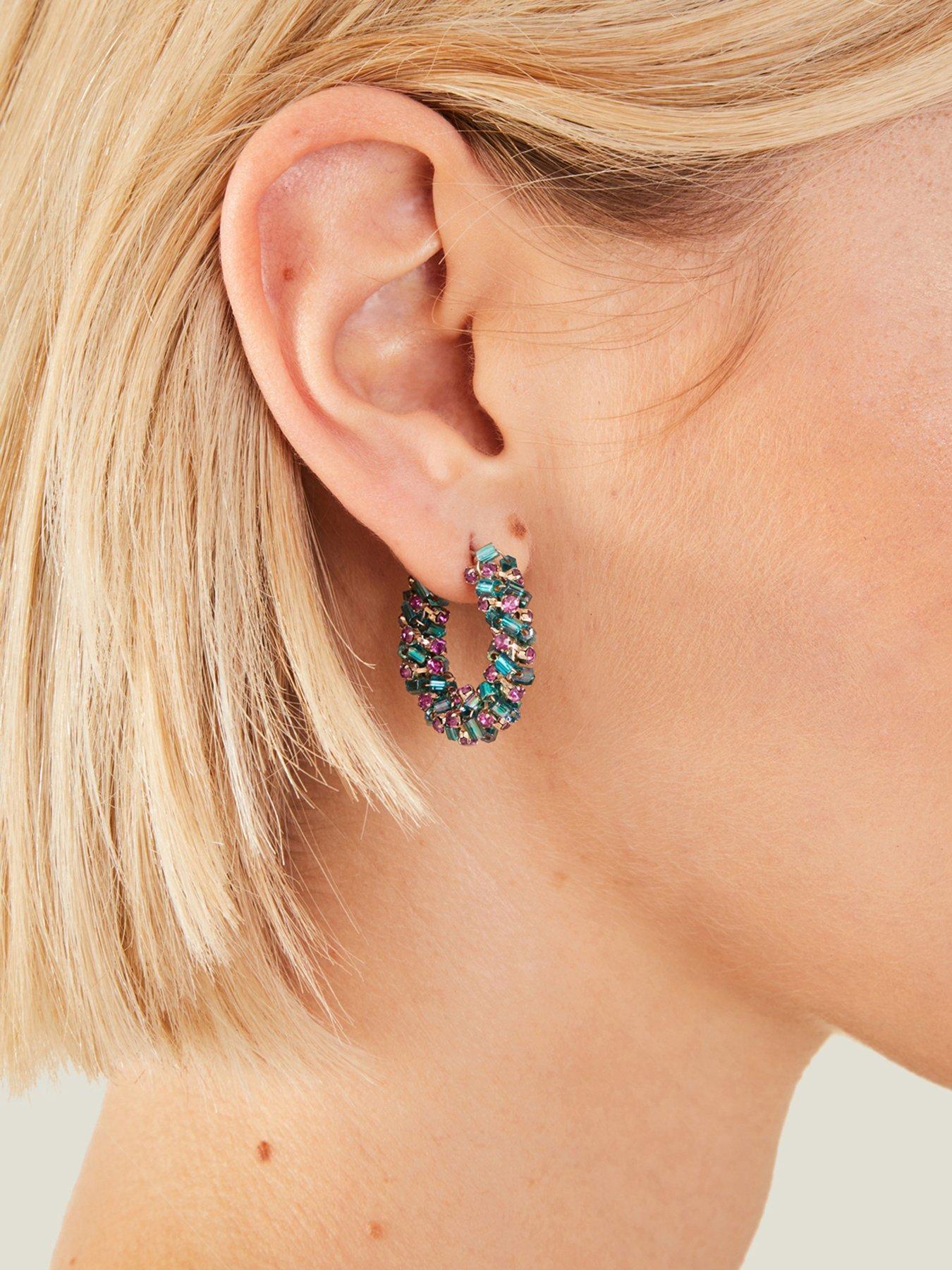 Accessorize Mini Bead And Gem Hoop | Very.co.uk