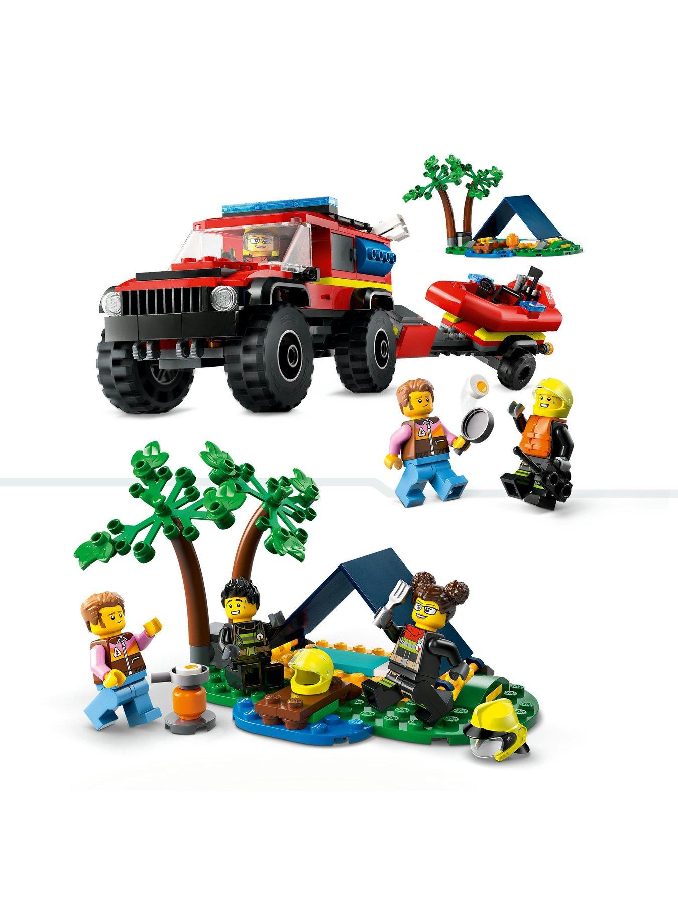 LEGO City 4x4 Fire Engine with Rescue Boat Toy 60412 | Very