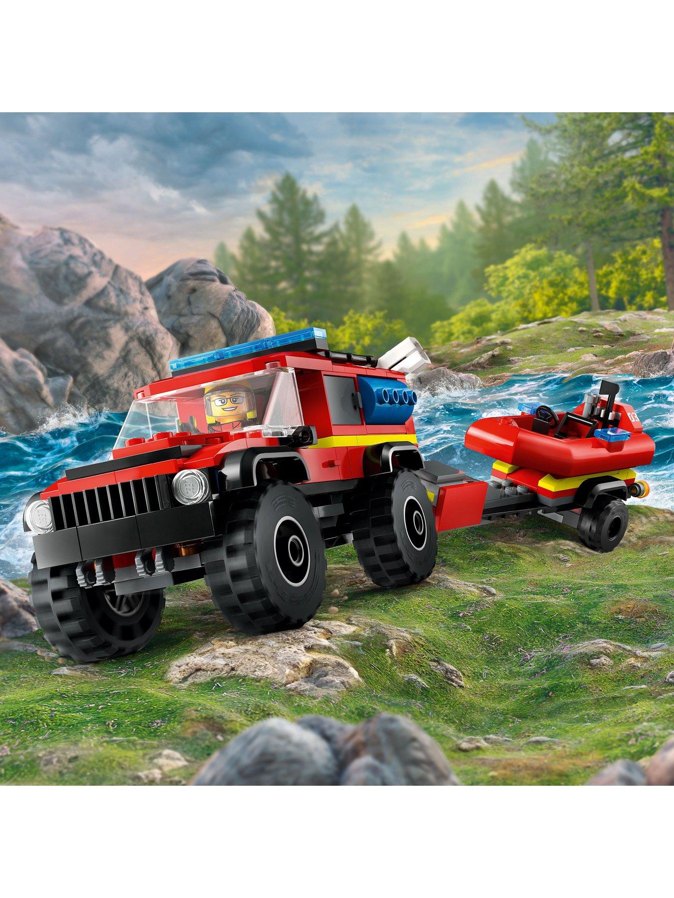 LEGO City 4x4 Fire Engine with Rescue Boat Toy 60412 | Very