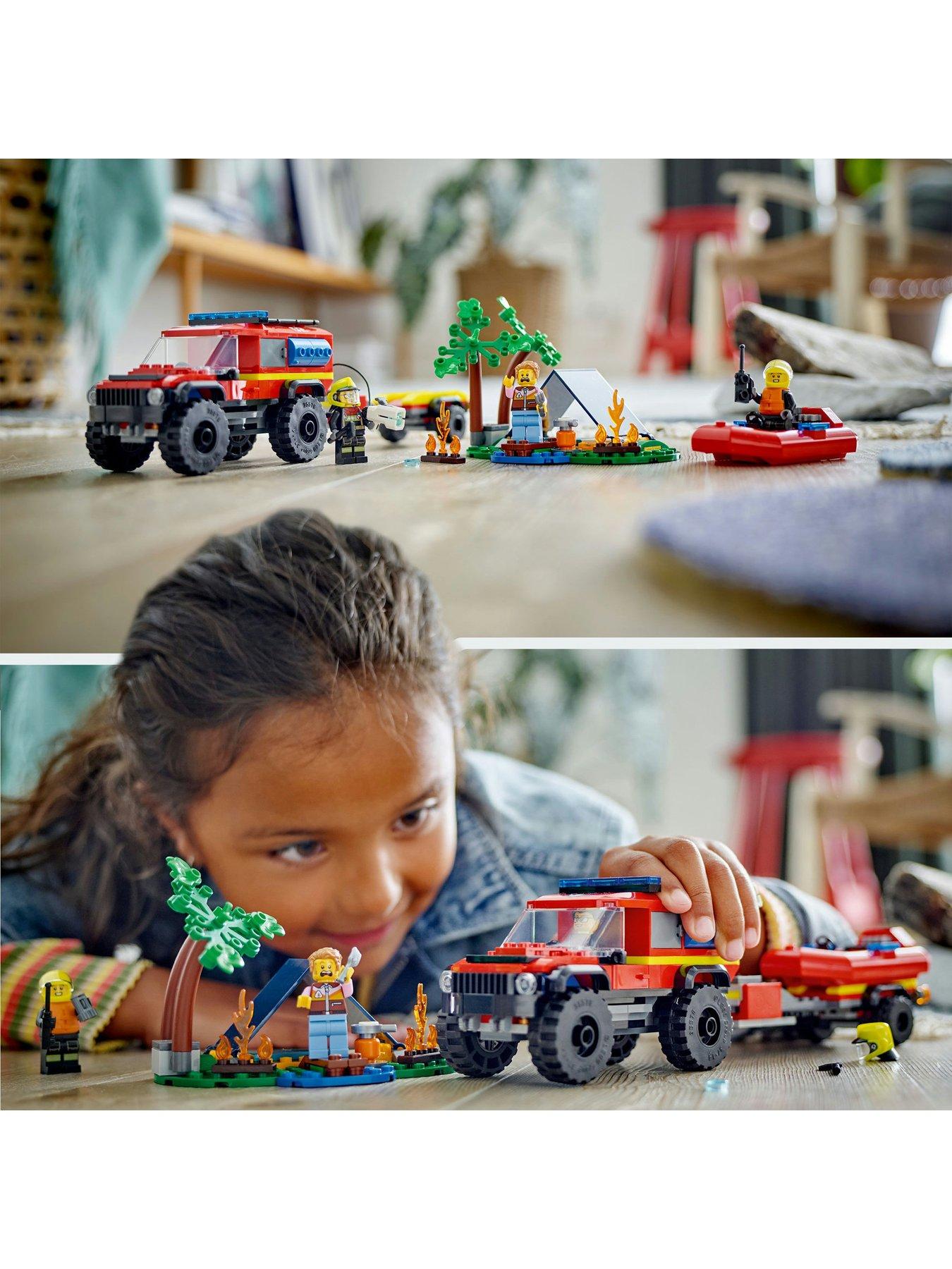 LEGO City 4x4 Fire Engine with Rescue Boat Toy 60412 | Very