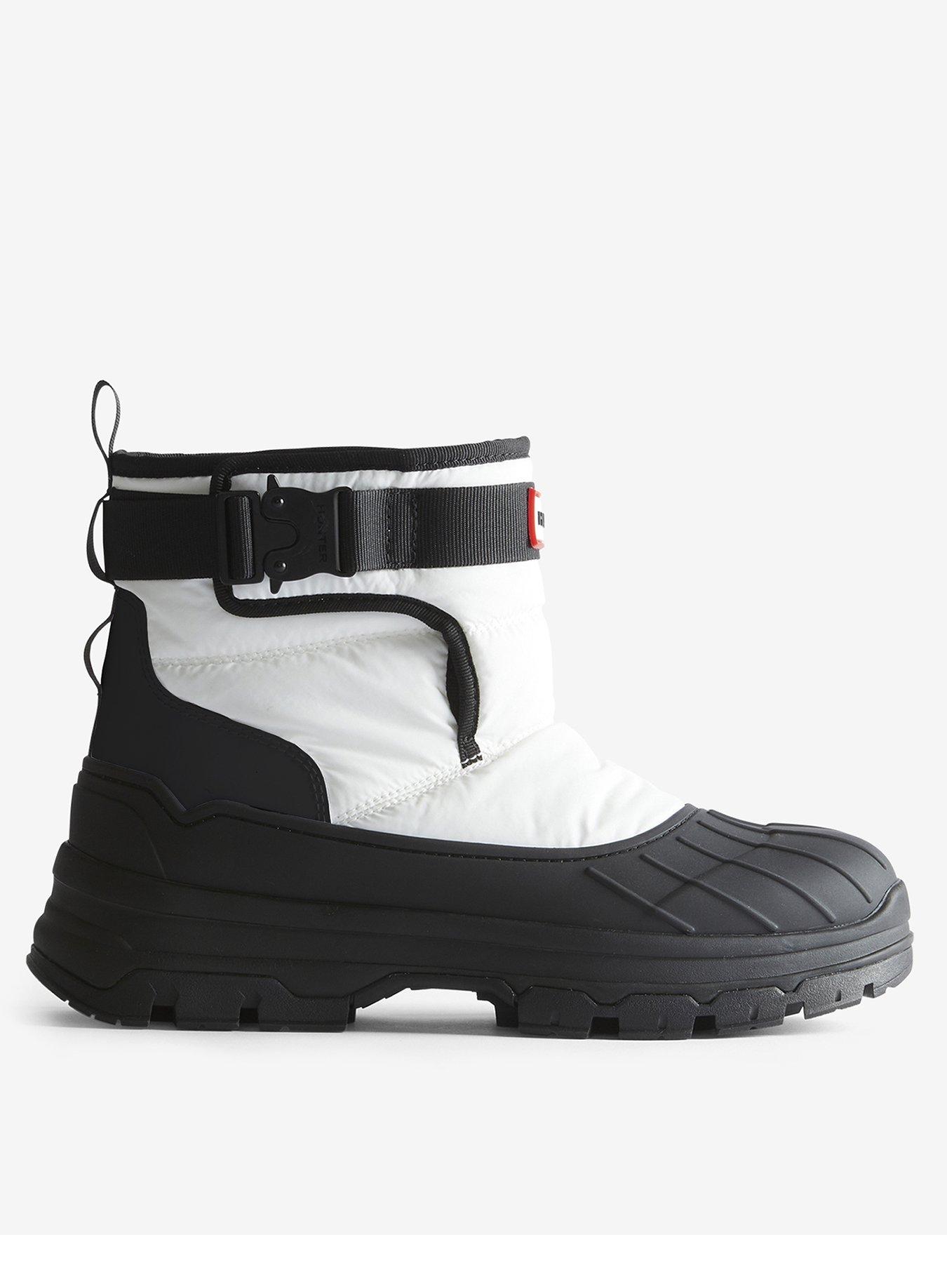Hunter Womens Intrepid Short Buckle Snow Boot - White/black | Very.co.uk