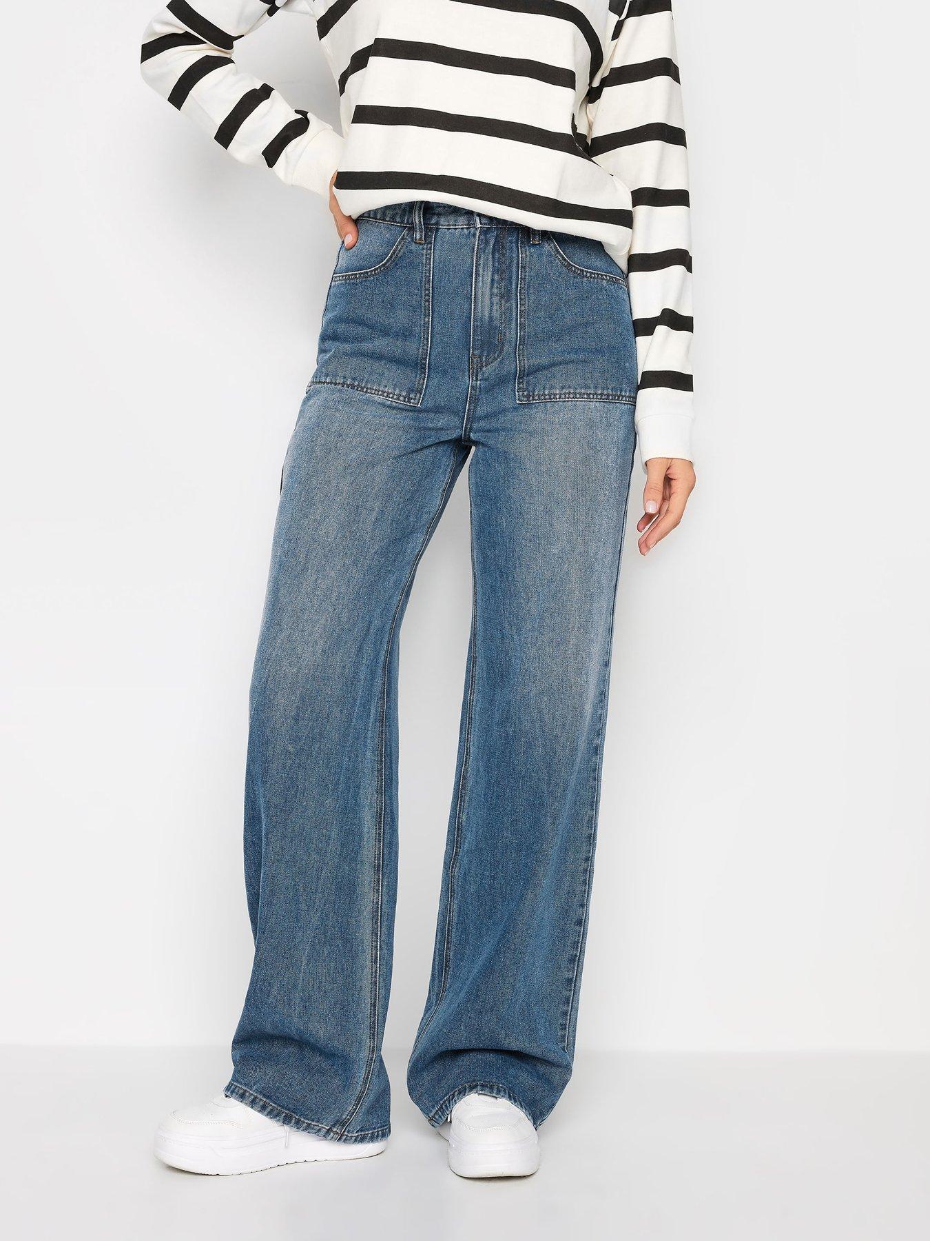 Long Tall Sally Mid Blue Wide Leg Jean | Very