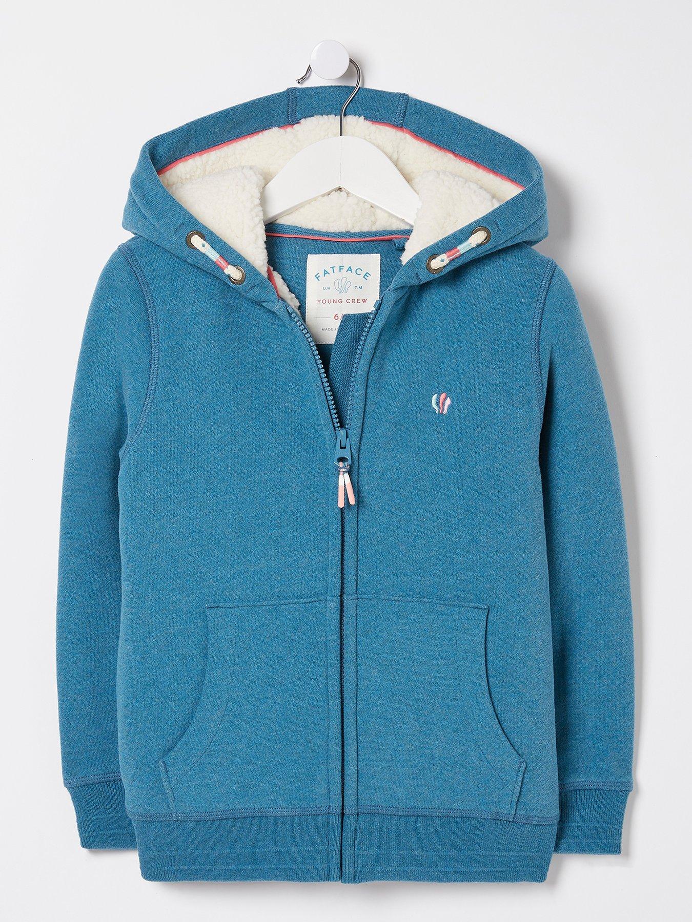 FatFace Girls Snow Leopard Zip Though Hoodie - Teal Green | very.co.uk