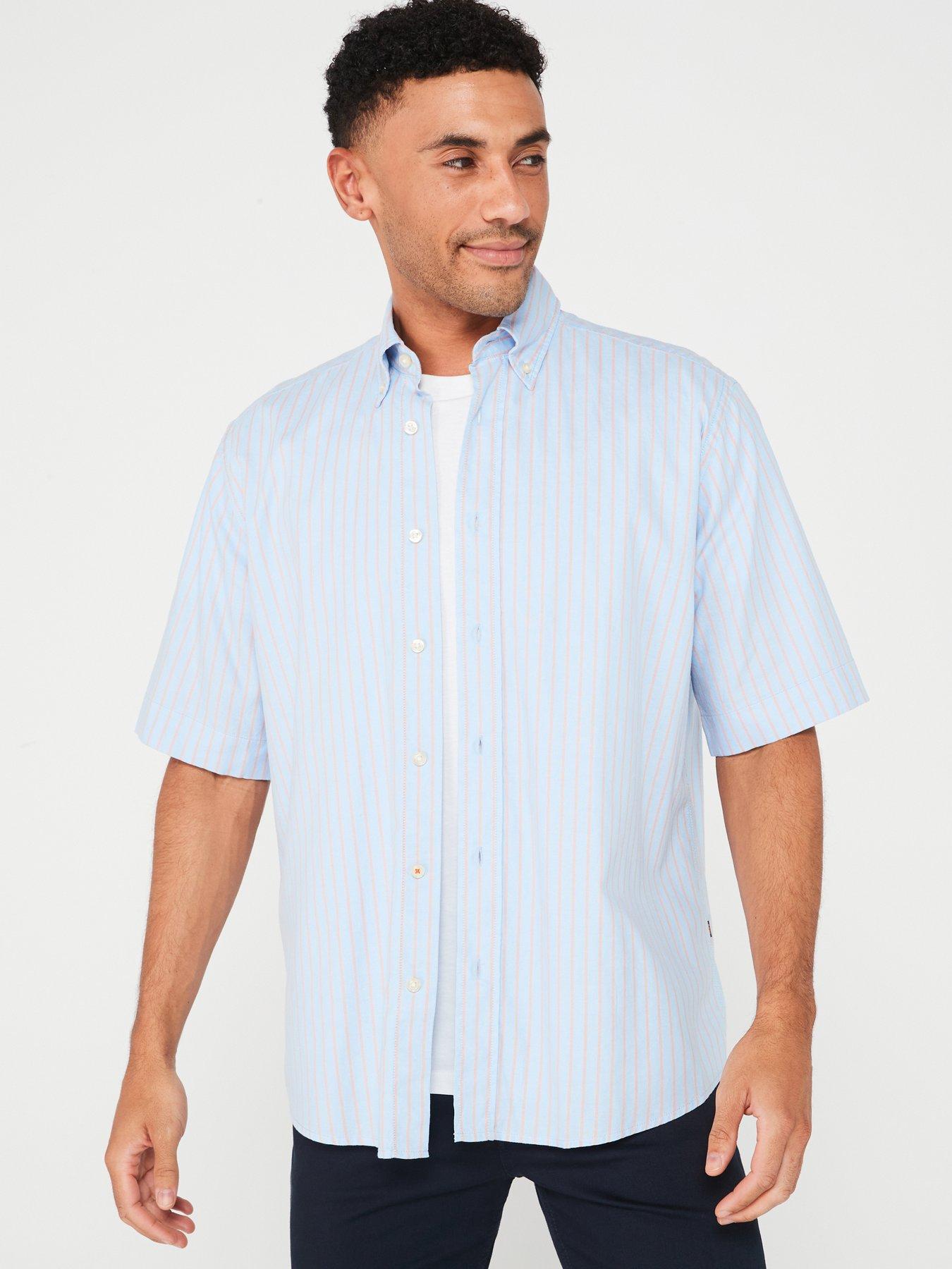 BOSS Lambey 1 Relaxed Fit Short Sleeve Shirt - Light Blue | Very