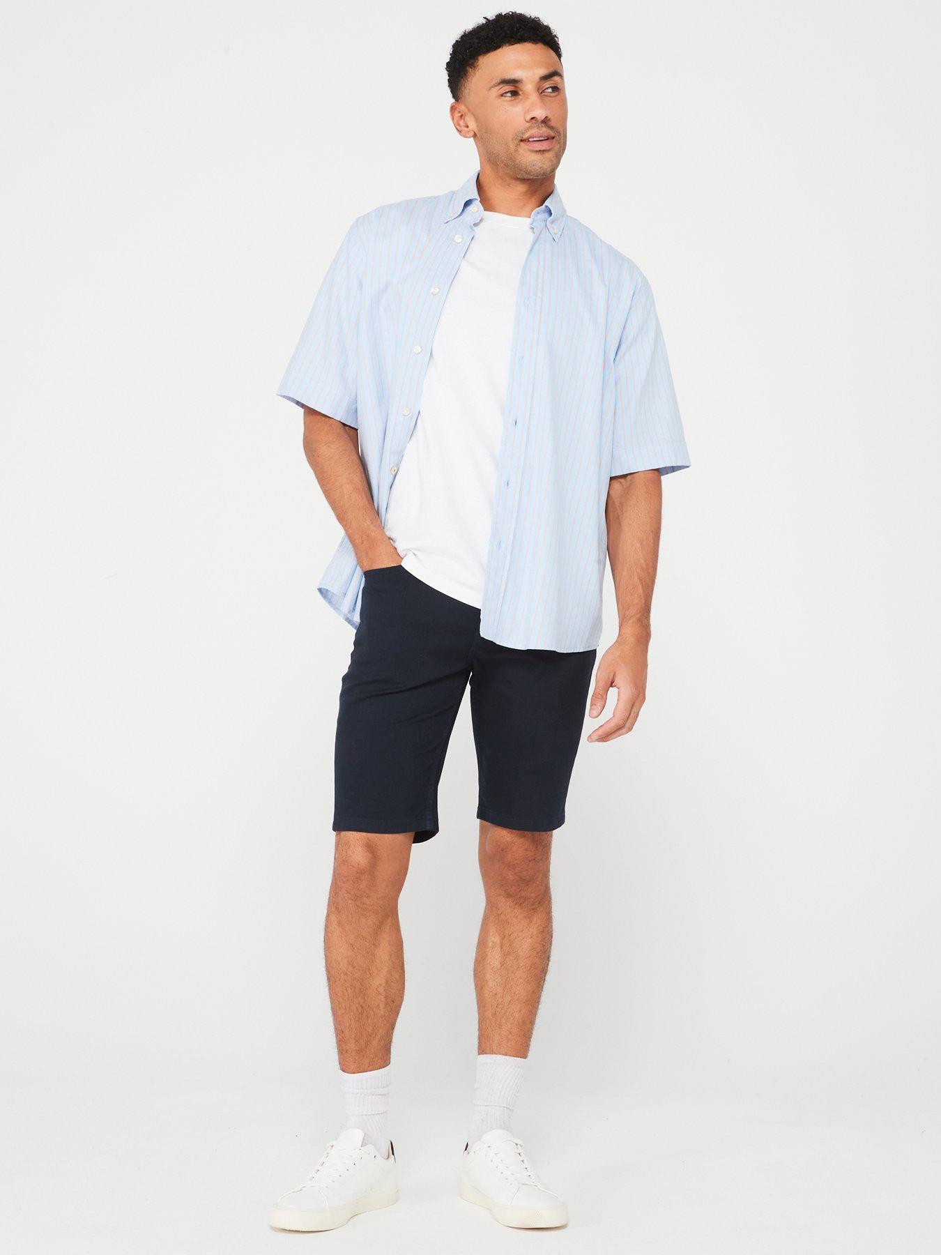 BOSS Lambey 1 Relaxed Fit Short Sleeve Shirt - Light Blue | Very
