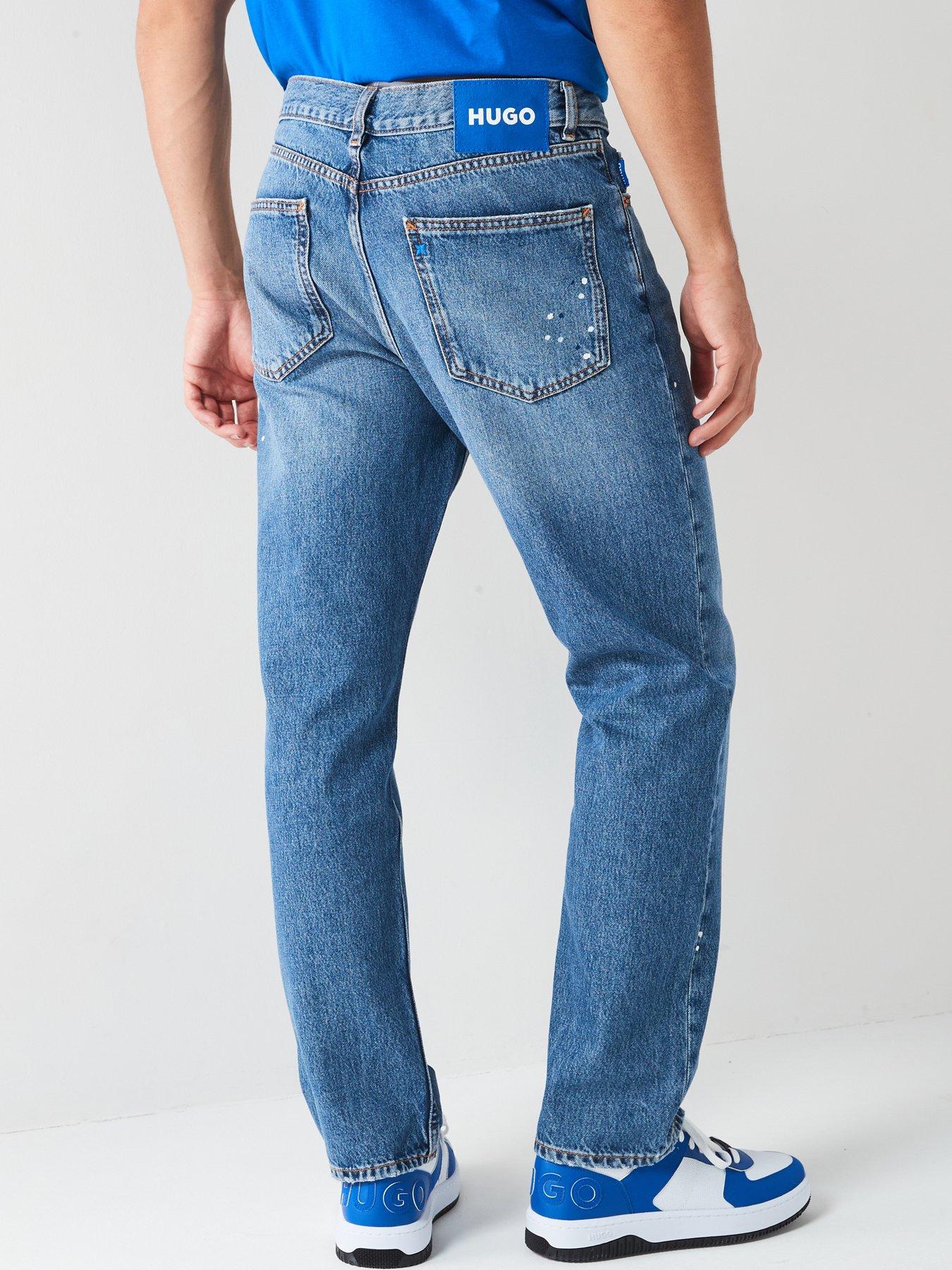 HUGO BLUE Jonah Regular Fit Jeans - Mid Wash | Very.co.uk