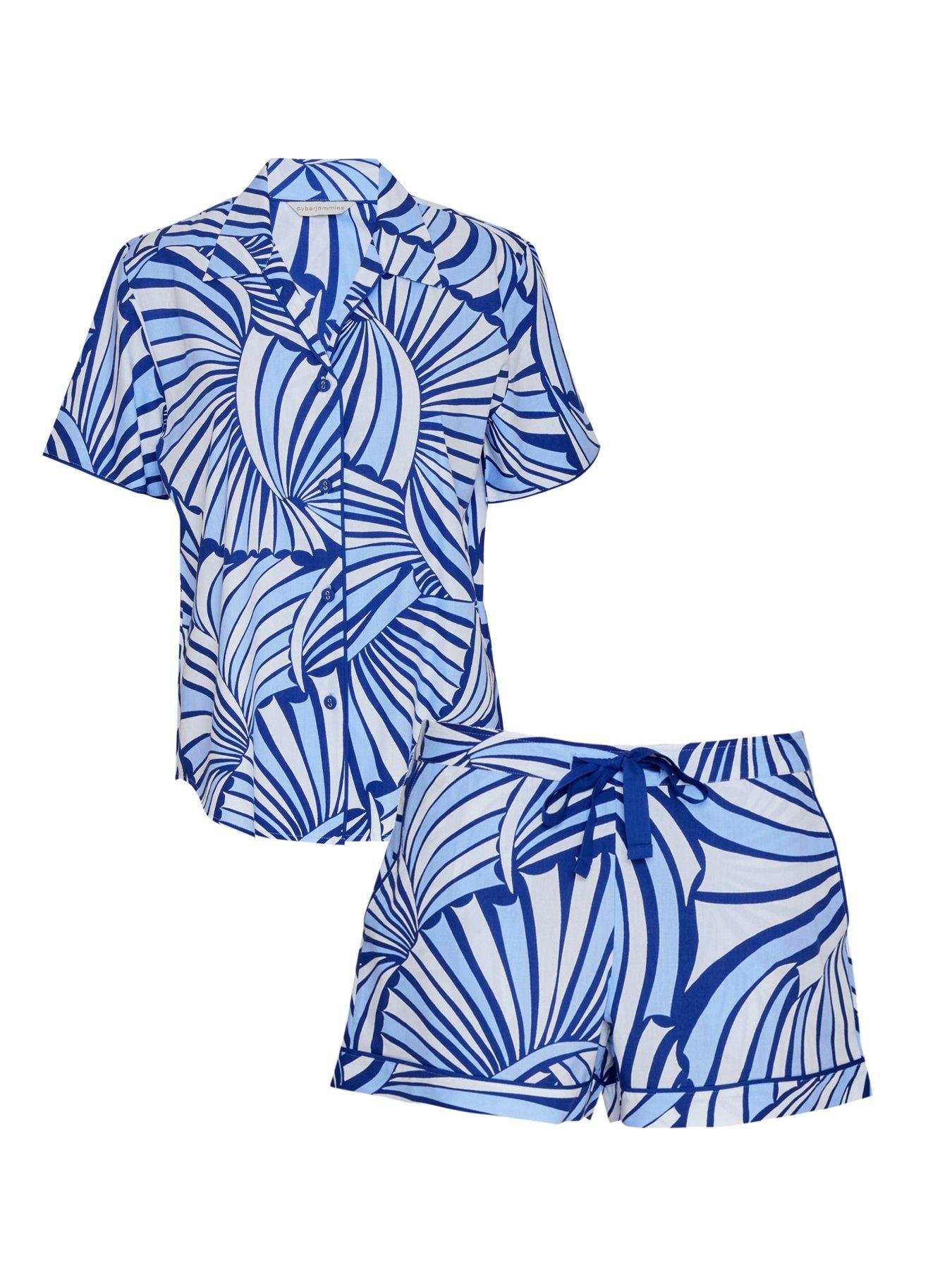 Cyberjammies Blue Shell Geo Print Pyjama Short Set | Very
