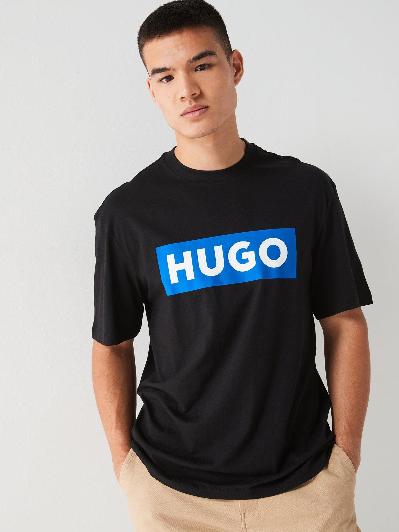HUGO Blue Nico Regular Logo Logo T-Shirt- Black | Very