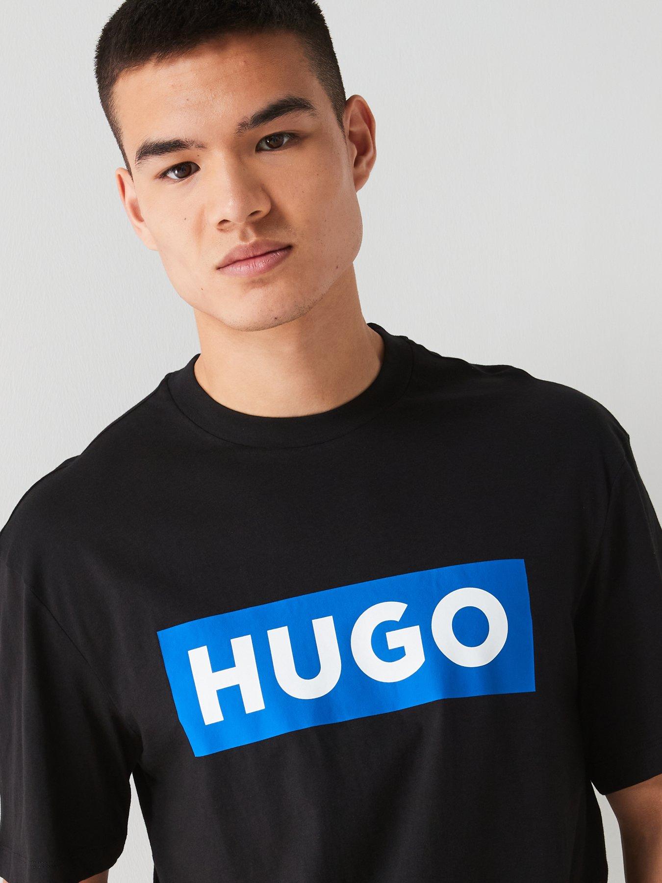 HUGO Blue Nico Regular Logo Logo T-Shirt- Black | Very