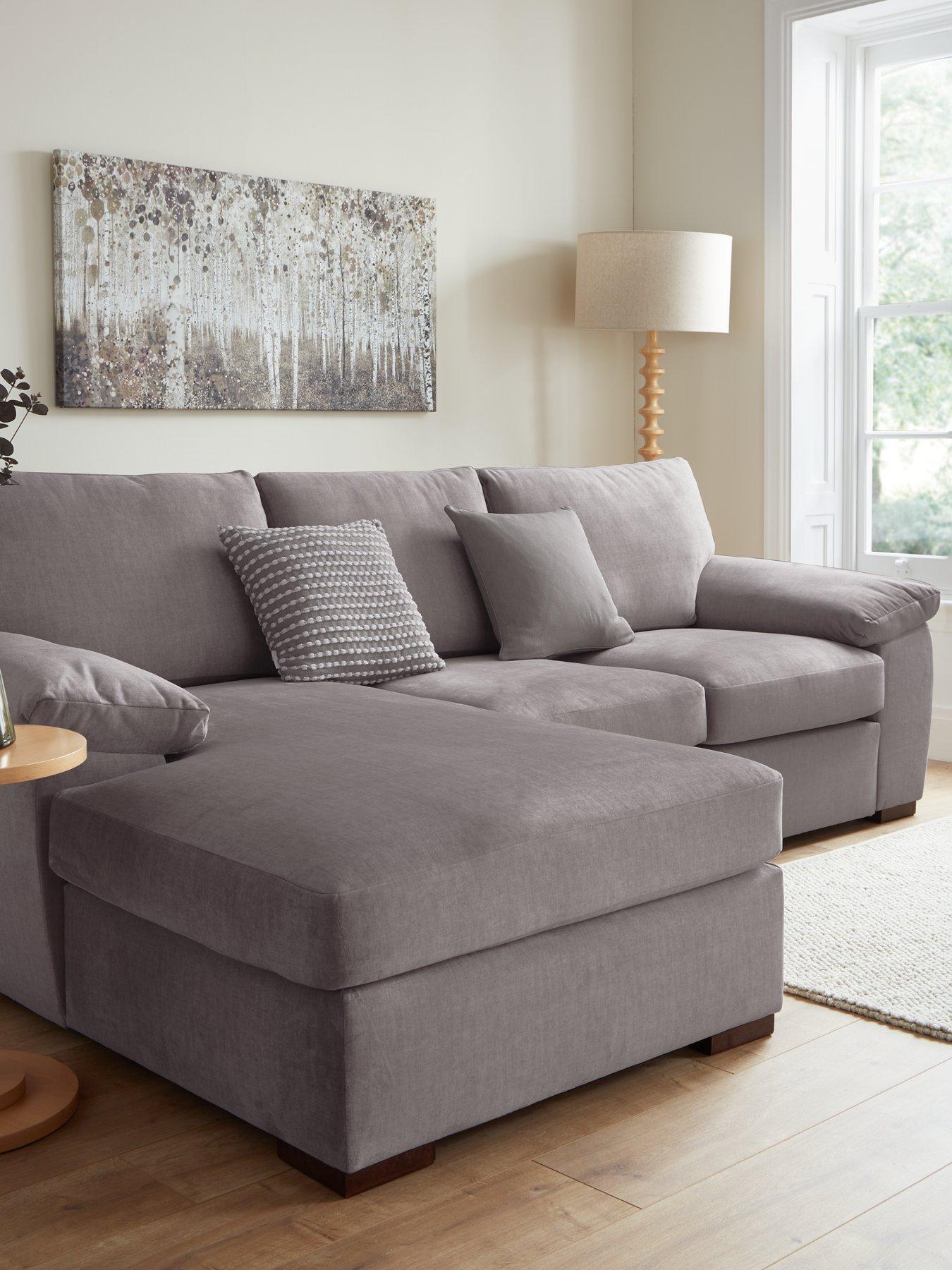 Grey Corner Sofas | Leather & Fabric | Very