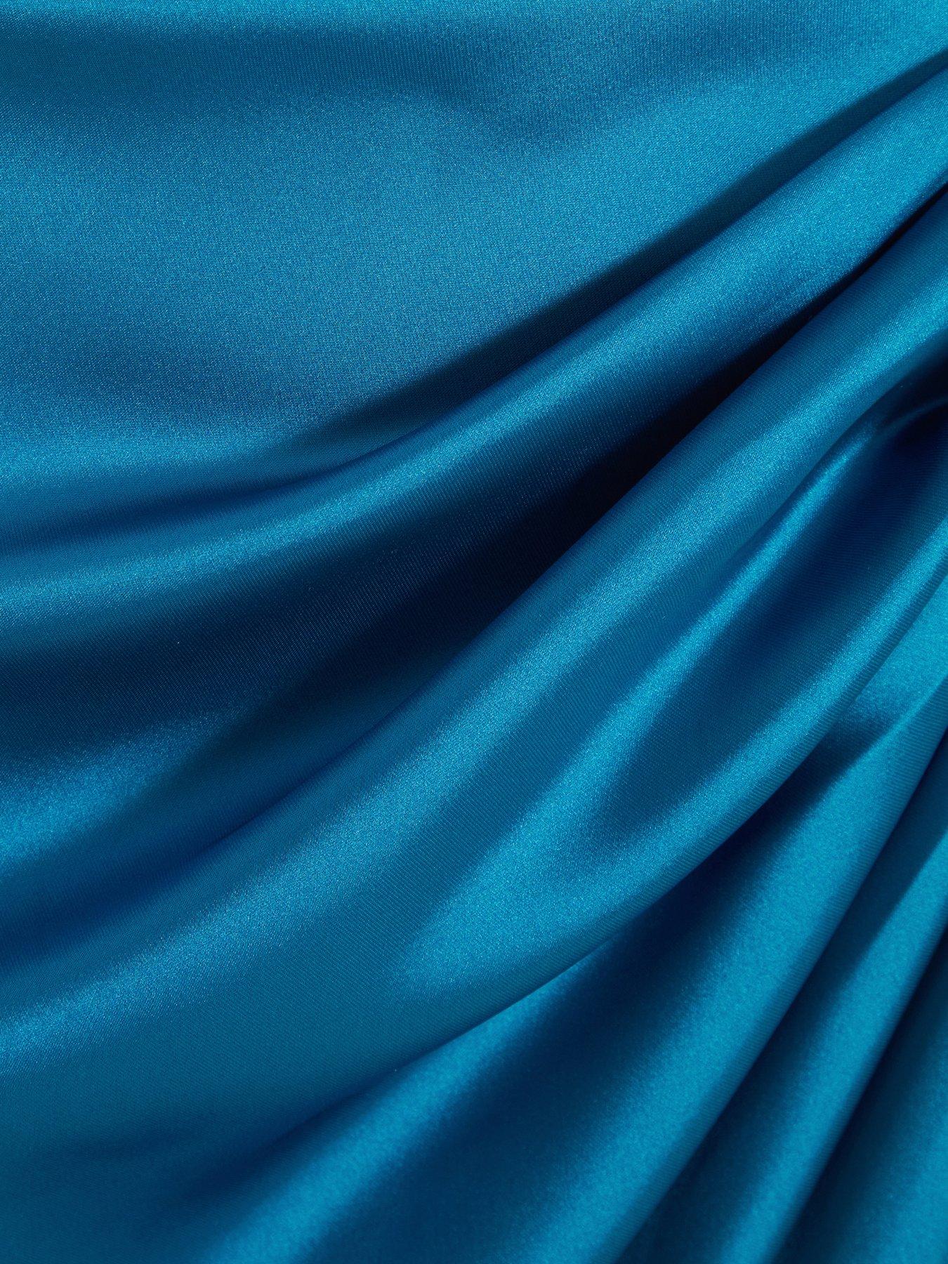 Quiz Teal Satin Ruched Midi Dress | Very