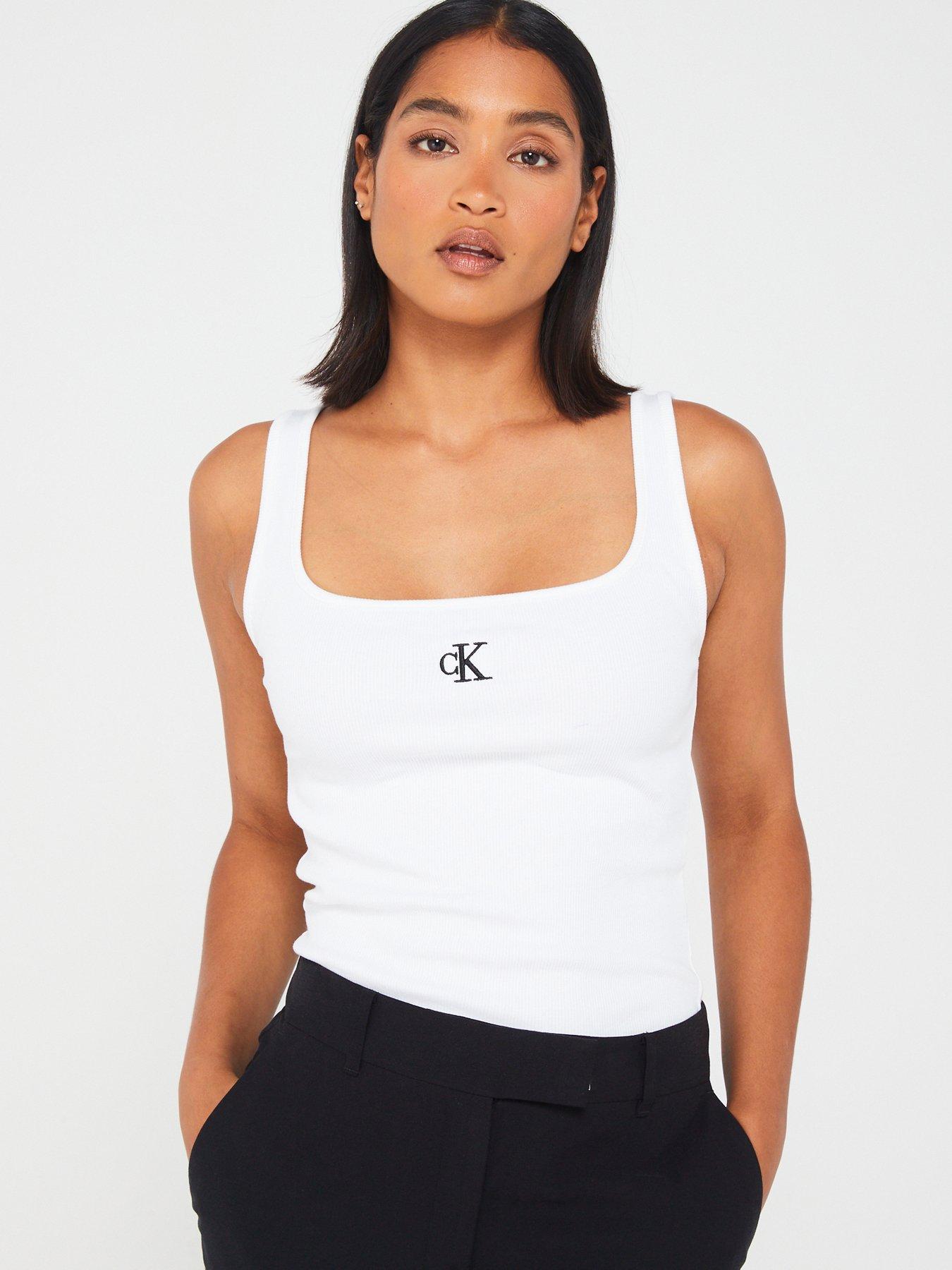 Calvin Klein Jeans Logo Tank Top - White | Very