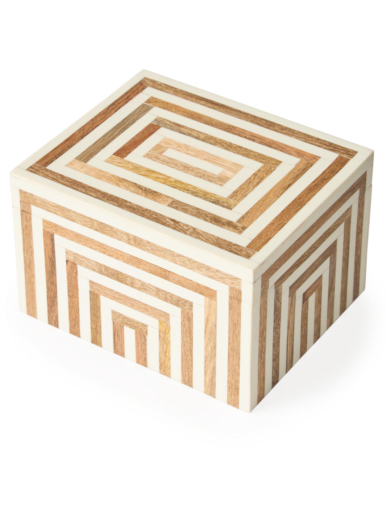 Very Home Resin Wooden Box Linear Design | Very
