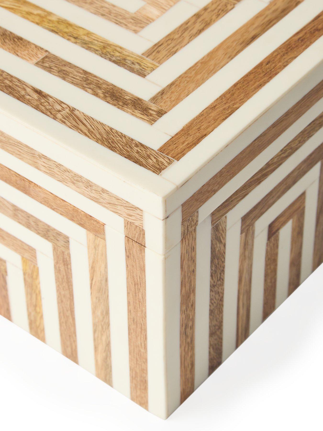 Very Home Resin Wooden Box Linear Design | Very