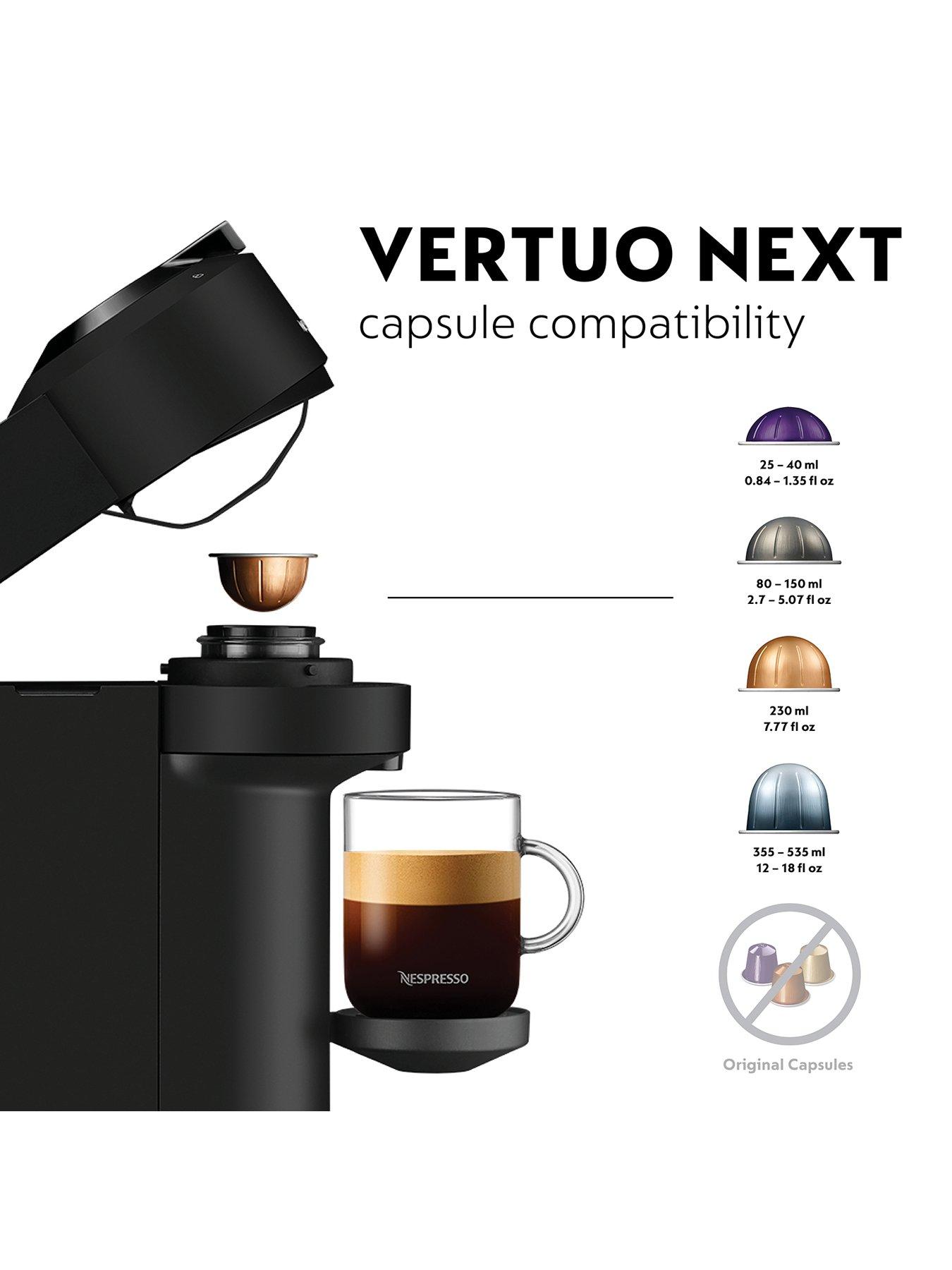 Nespresso Krups Vertuo Next Coffee Machine, Matt Black, XN910N40 | Very