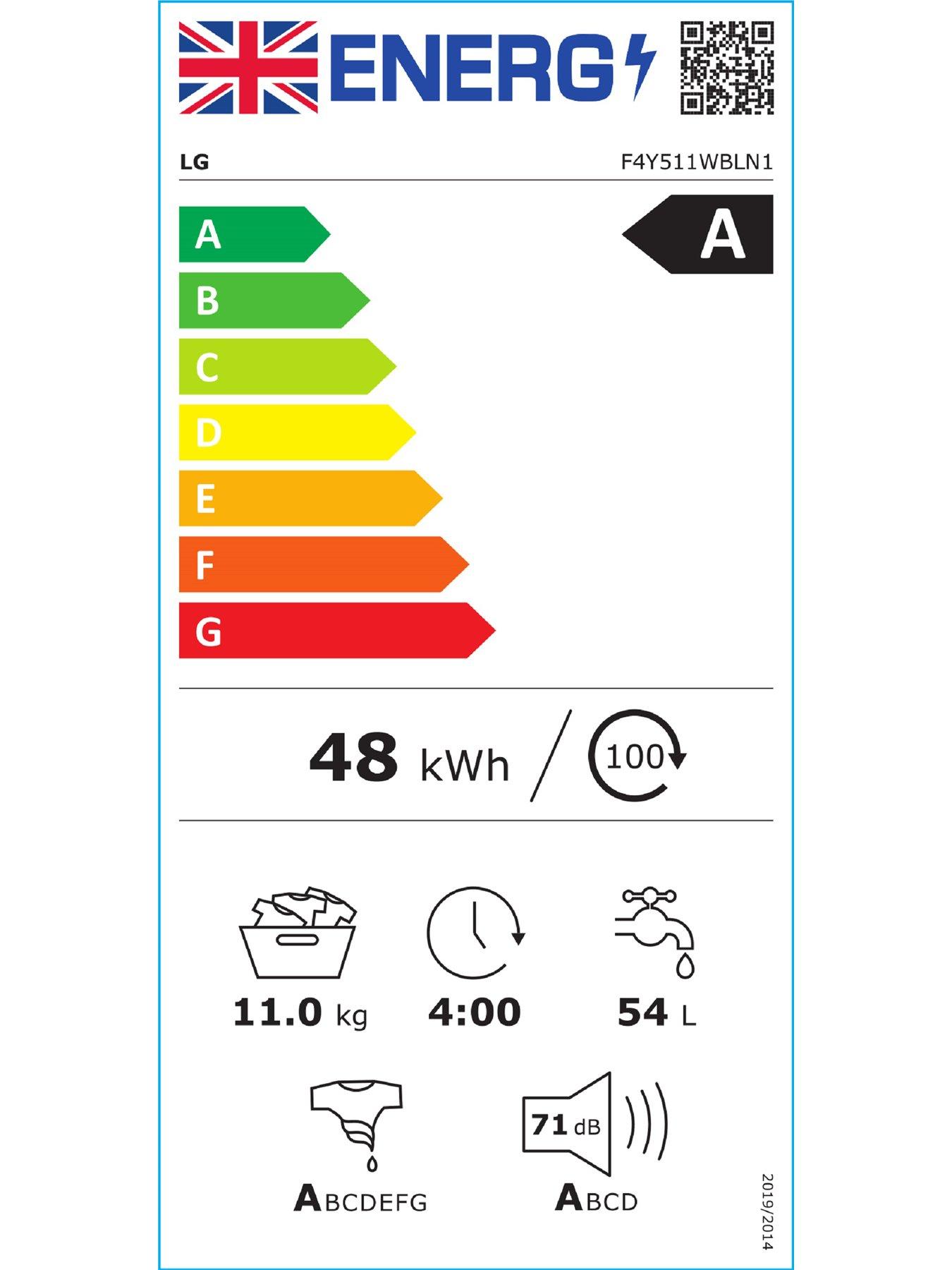 LG TurboWash F4Y511WBLN1 11kg Wash, 1400 Spin Washing Machine - White ...