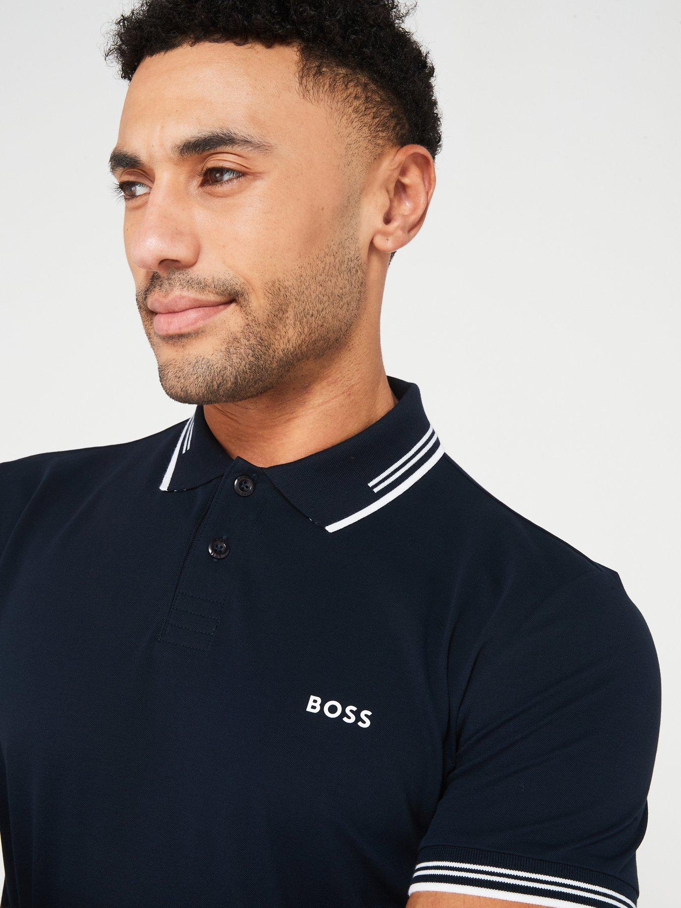 BOSS Paul Logo Polo Shirt - Dark Blue | Very