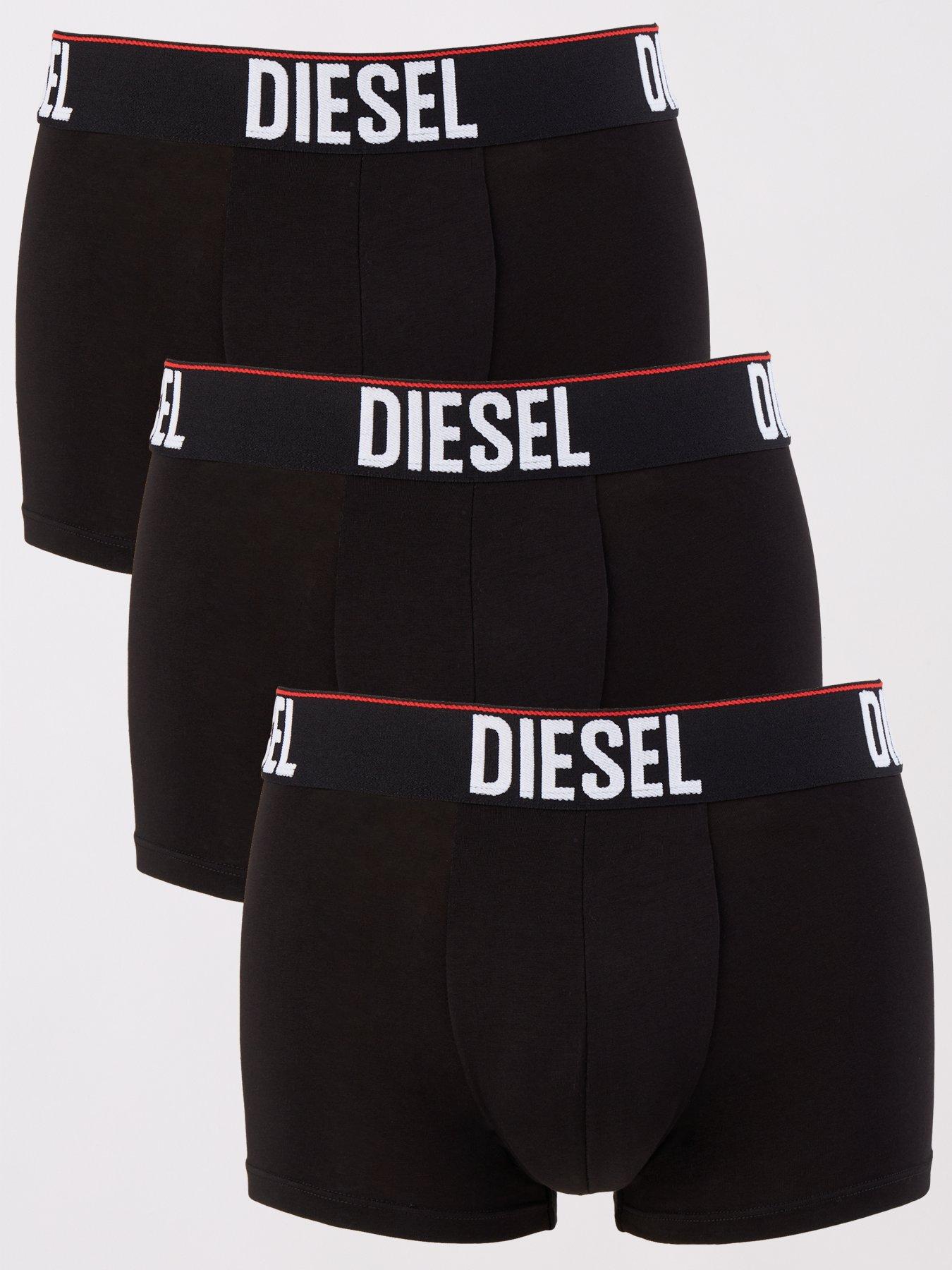 Diesel 3-pack Logo Waistband Boxers - Black | Very.co.uk