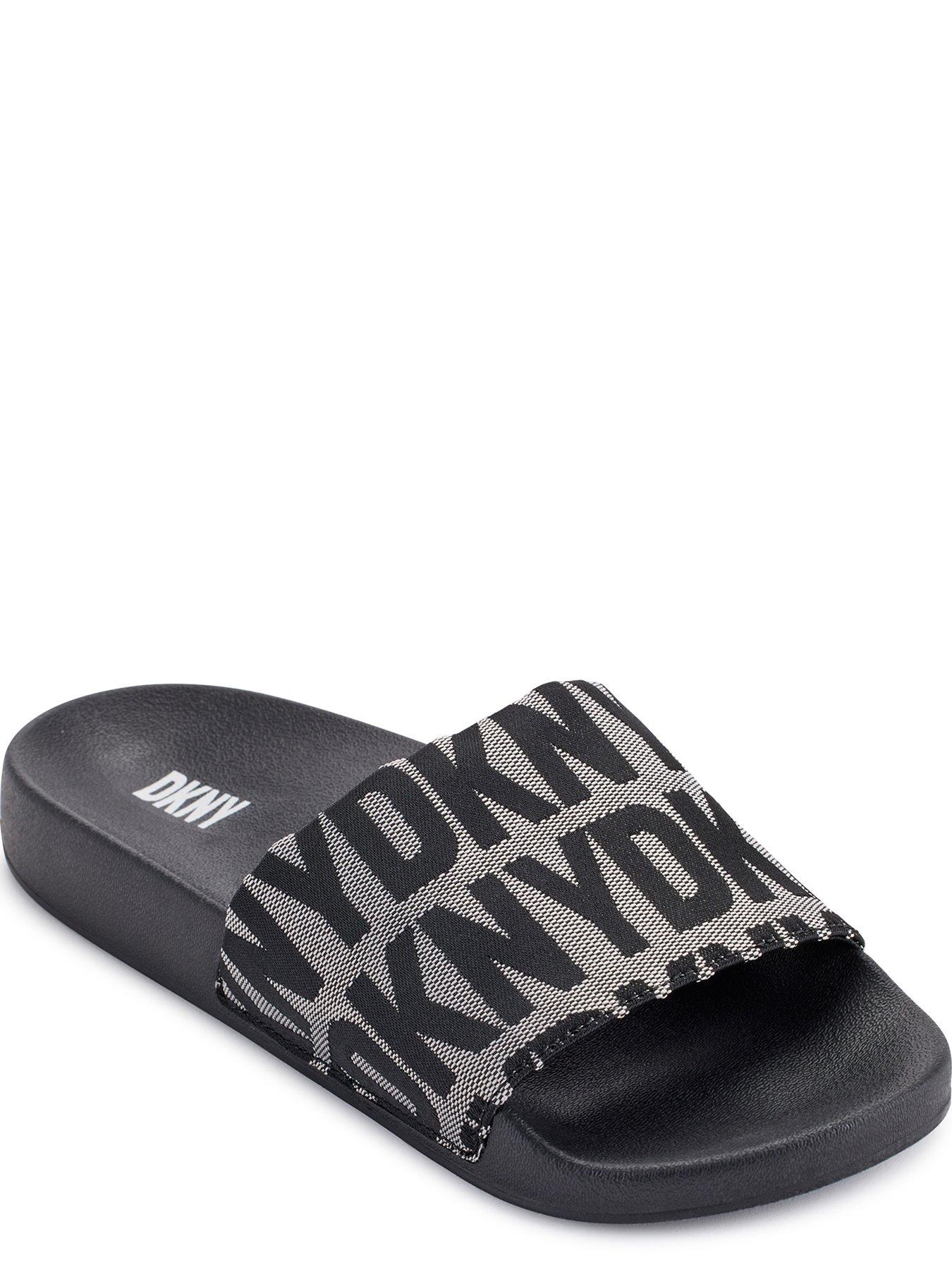DKNY Zella - Flat Slide - Black/white | very.co.uk