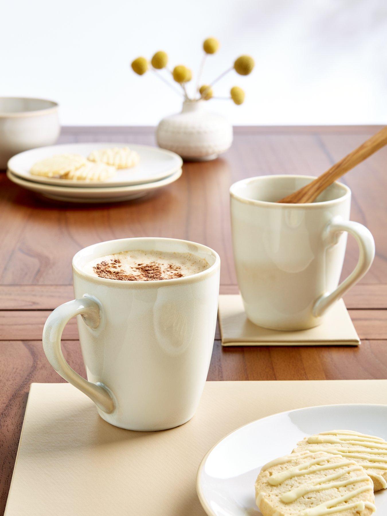 The Very Collection Natural Rennes Reactive Glaze Set of 4 Mugs | Very