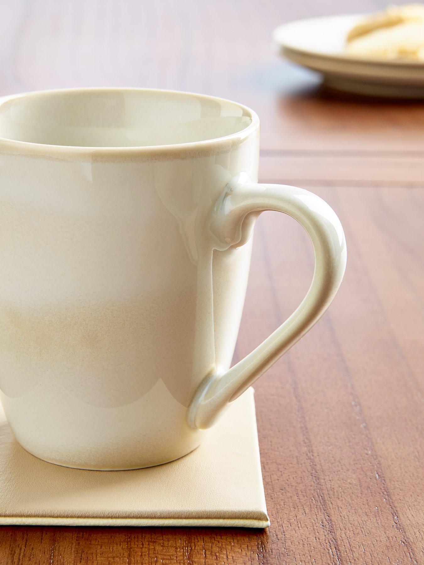 The Very Collection Natural Rennes Reactive Glaze Set of 4 Mugs | Very