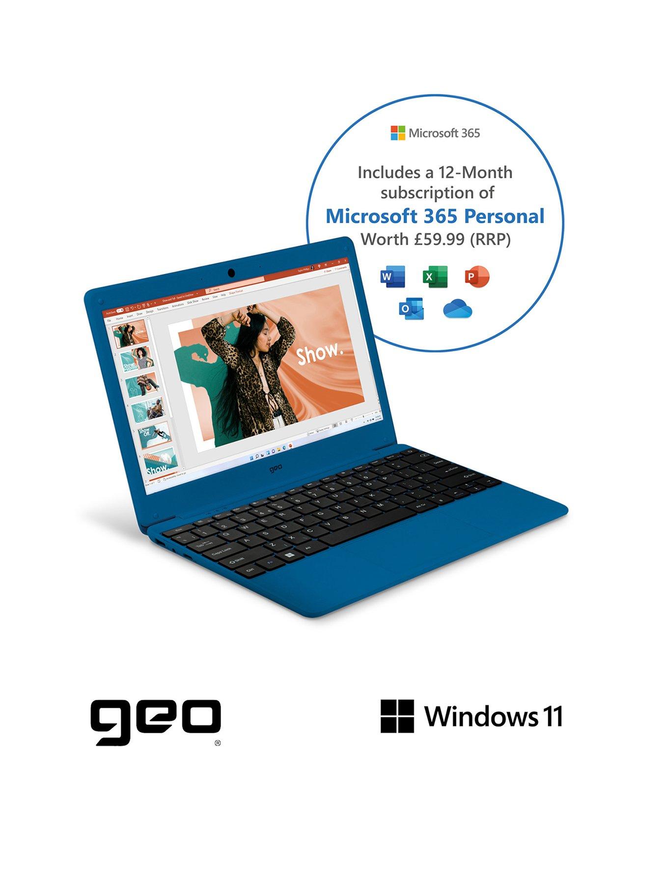 Geo Geobook 11 Laptop - 11.6in HD, 4GB RAM, 128GB Storage, Windows 11 ...