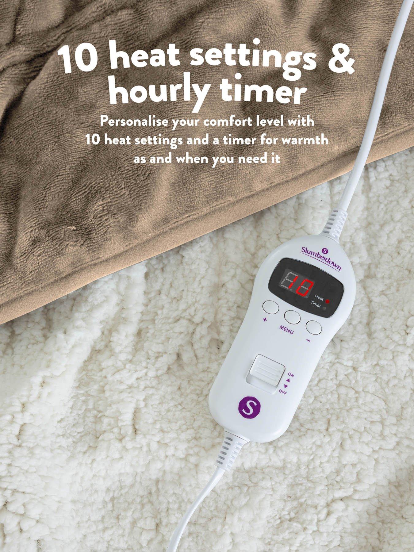 Slumberdown Cosy & Snug Sherpa Fleece Heated Throw - Natural | Very