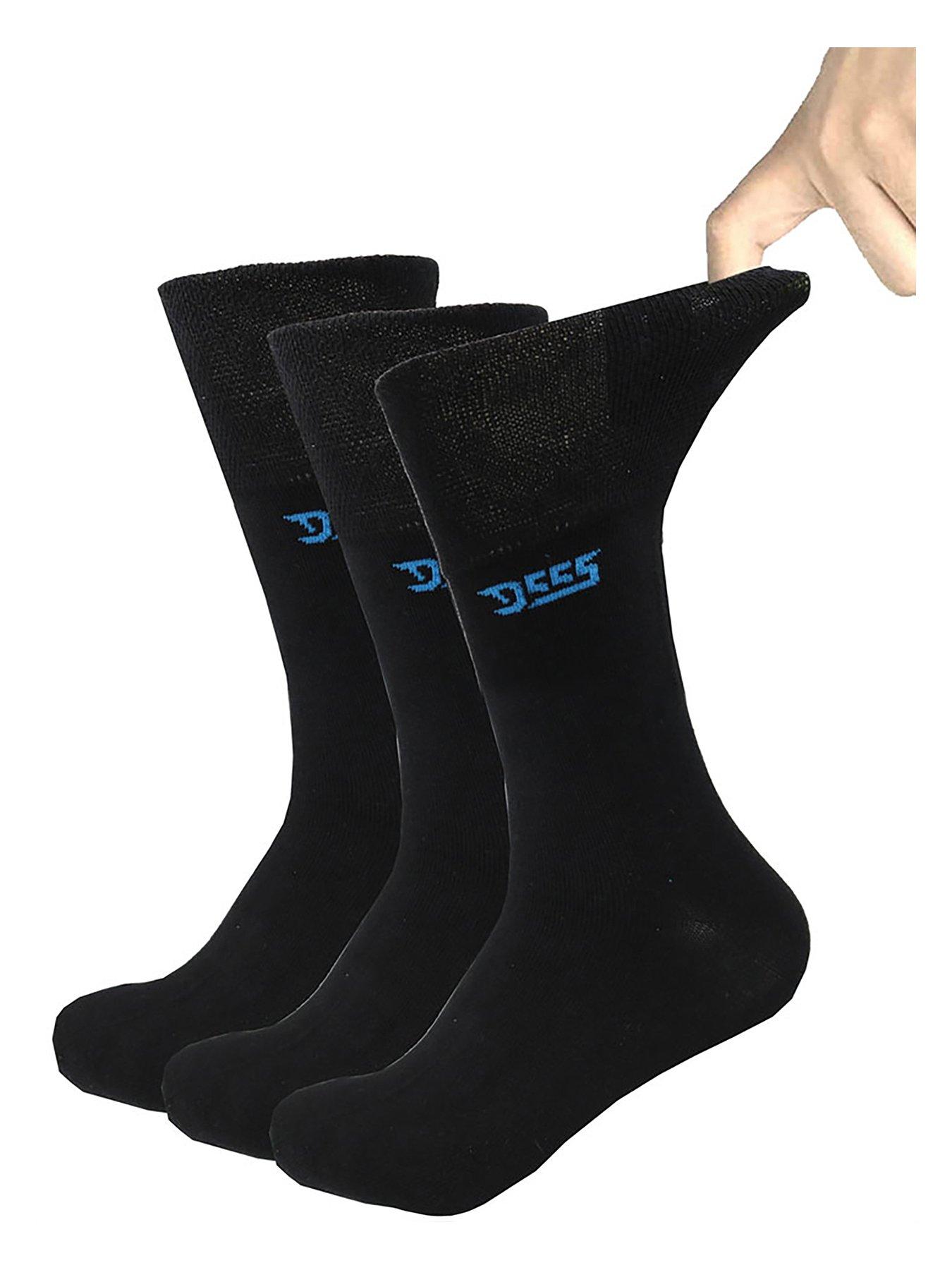 D555 3pk Extra Wide Comfort Fit Socks - Black | Very