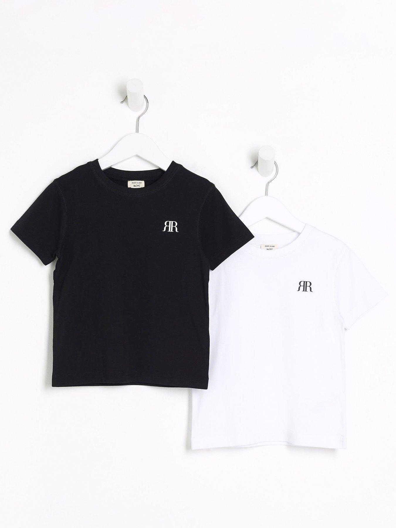 River Island Mini Mini Boys 2Pk T-Shirts - White | Very.co.uk