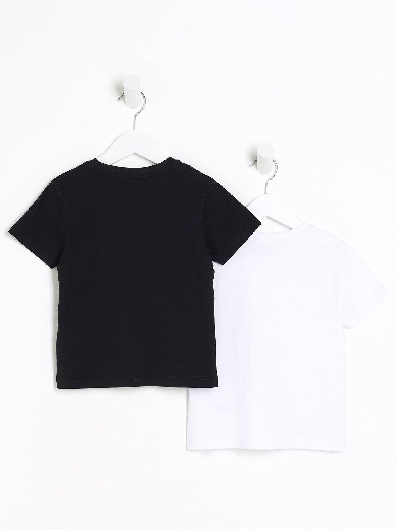 River Island Mini Mini Boys 2Pk T-Shirts - White | Very.co.uk