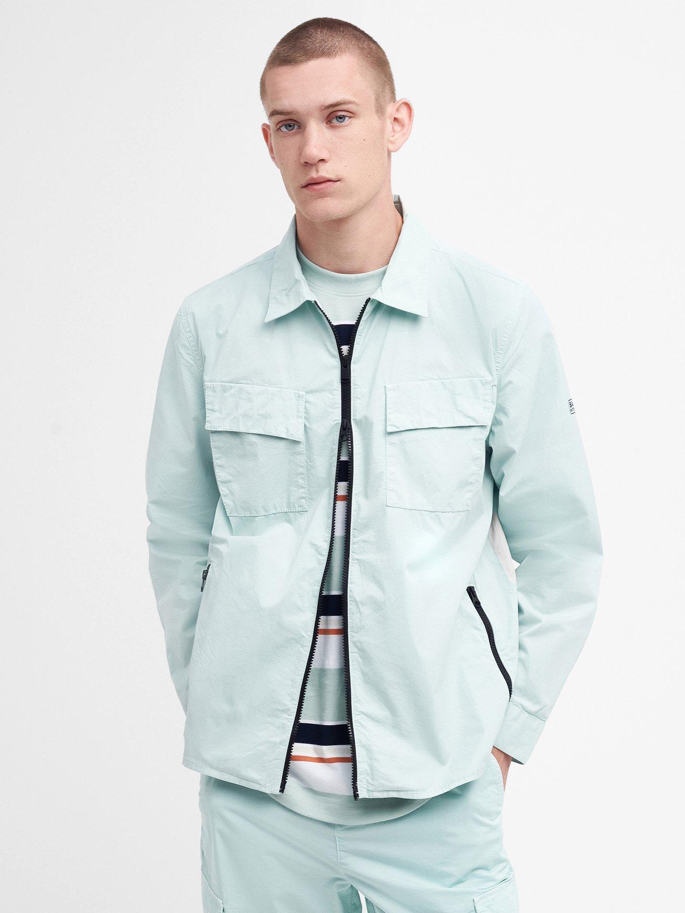 Barbour International Parson Double Pocket Zip Overshirt - Light Green ...