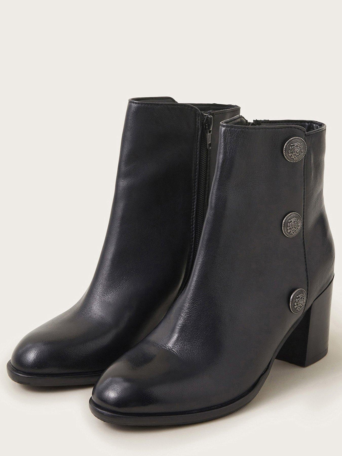 Monsoon Military Button Boot - Black | very.co.uk