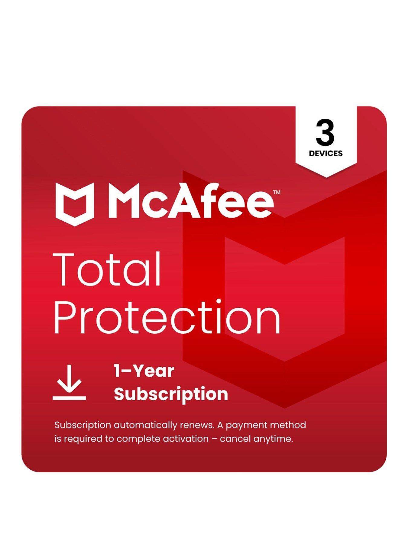 McAfee Total Protection 3 Device, 1 Year - Automatic Renewal - Digital ...