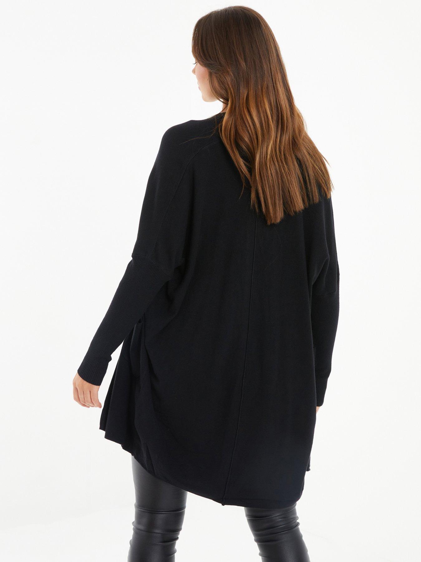 Quiz Black Light Knit Long Cardigan | Very