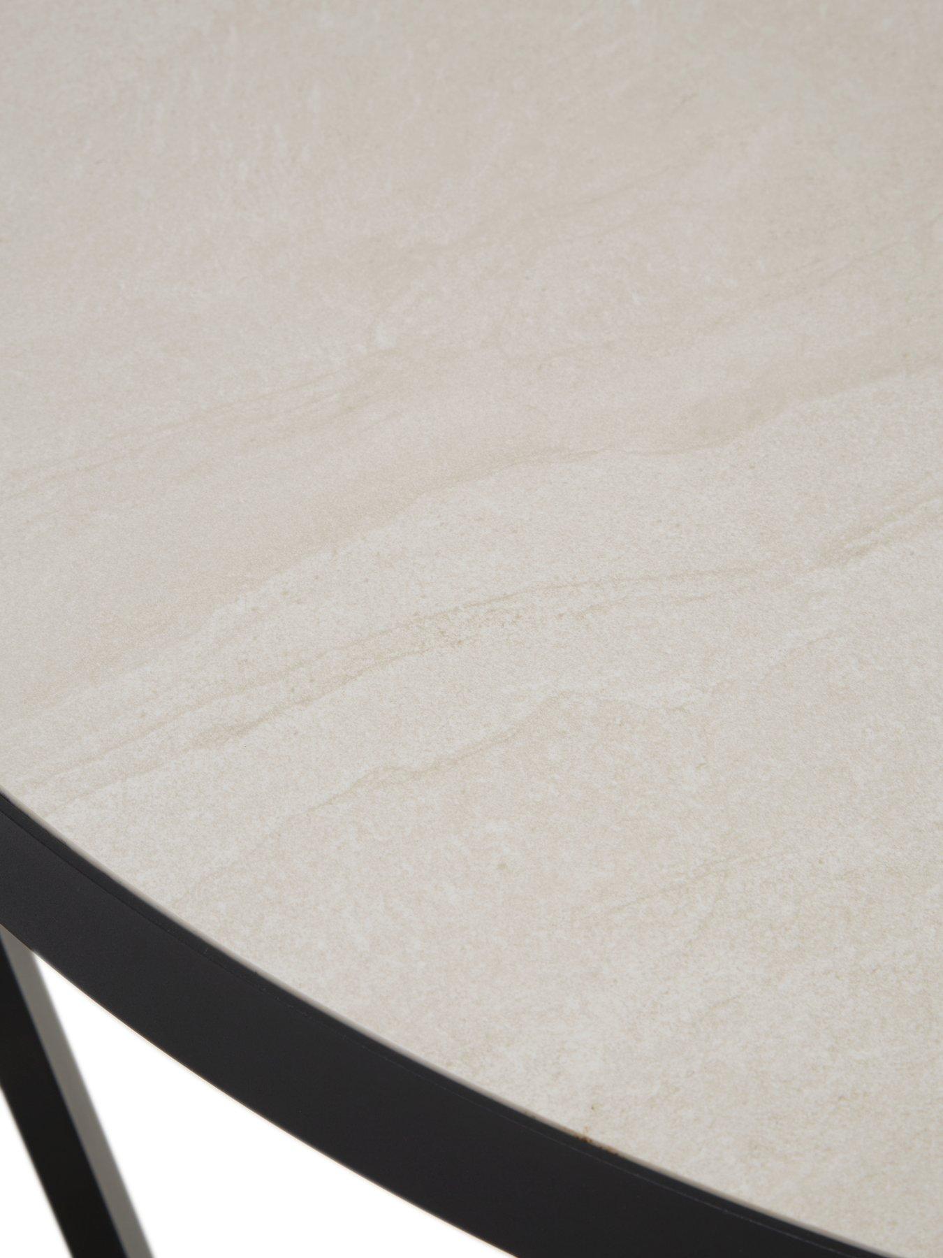 Michelle Keegan Home Cortes 120 cm Ceramic Top Dining Table + 4 Chairs ...