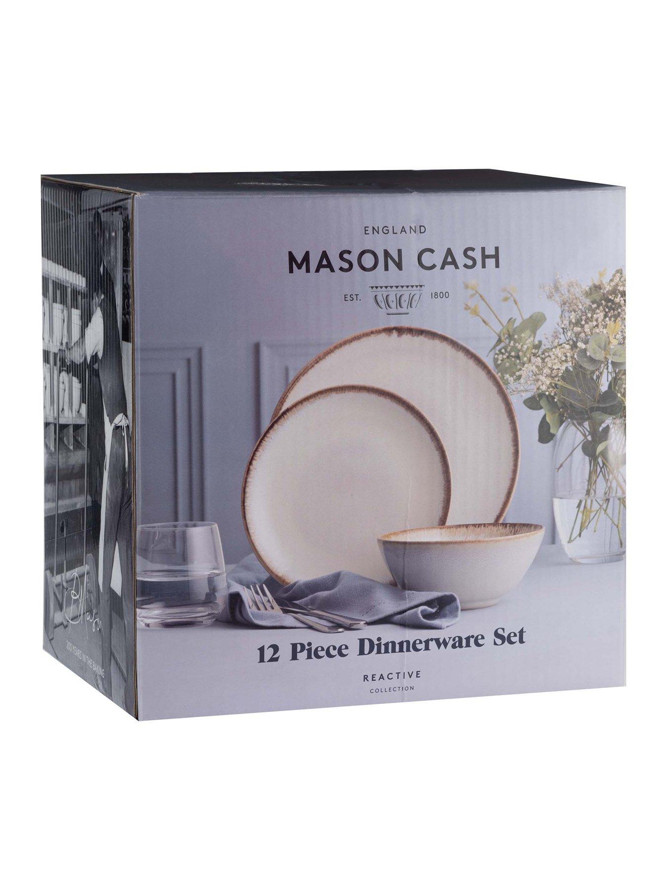 Mason Cash Reactive 12-Piece Dinner Set – Cream | Very