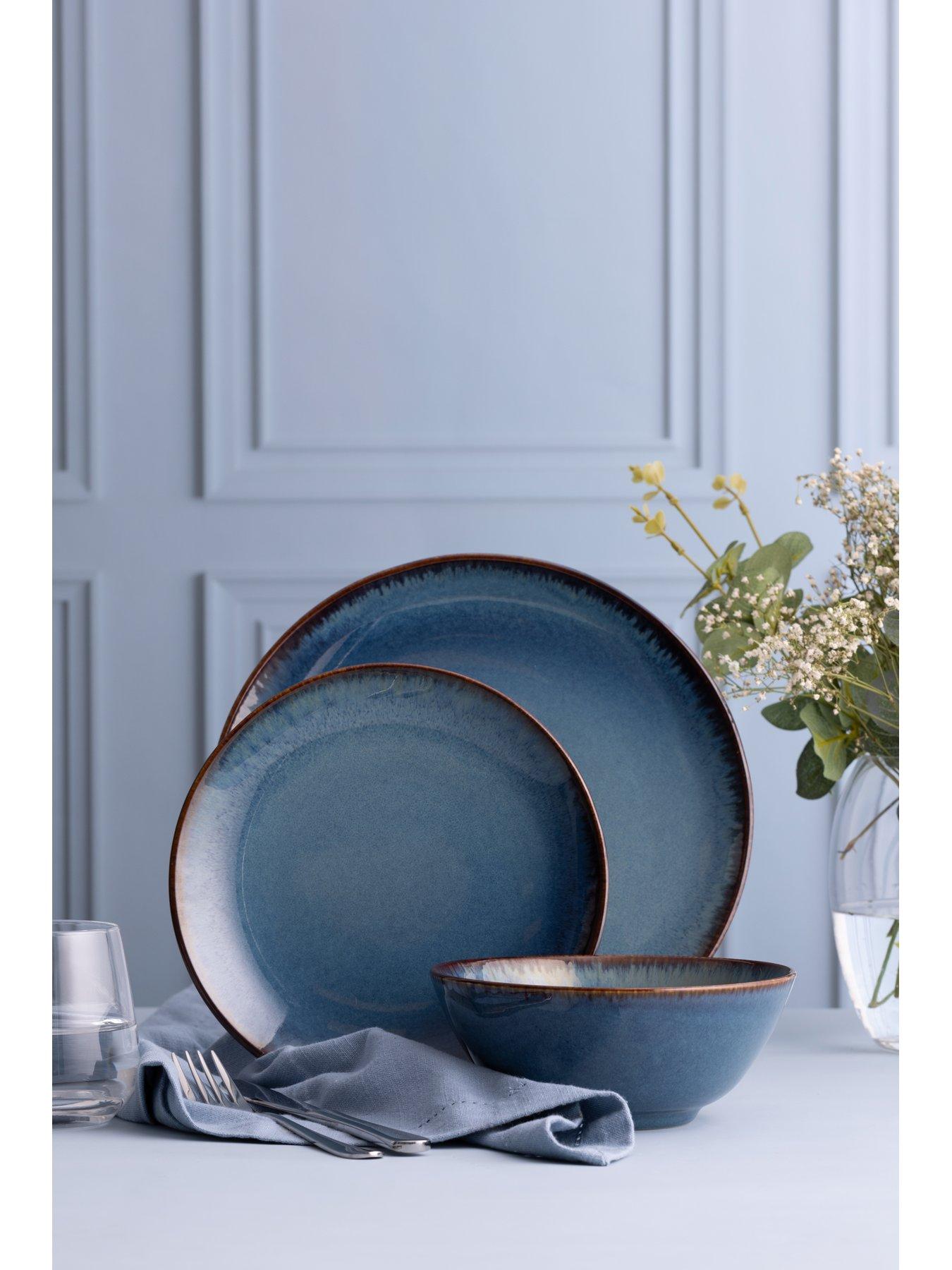 Mason Cash Reactive 12-Piece Dinner Set – Blue | Very