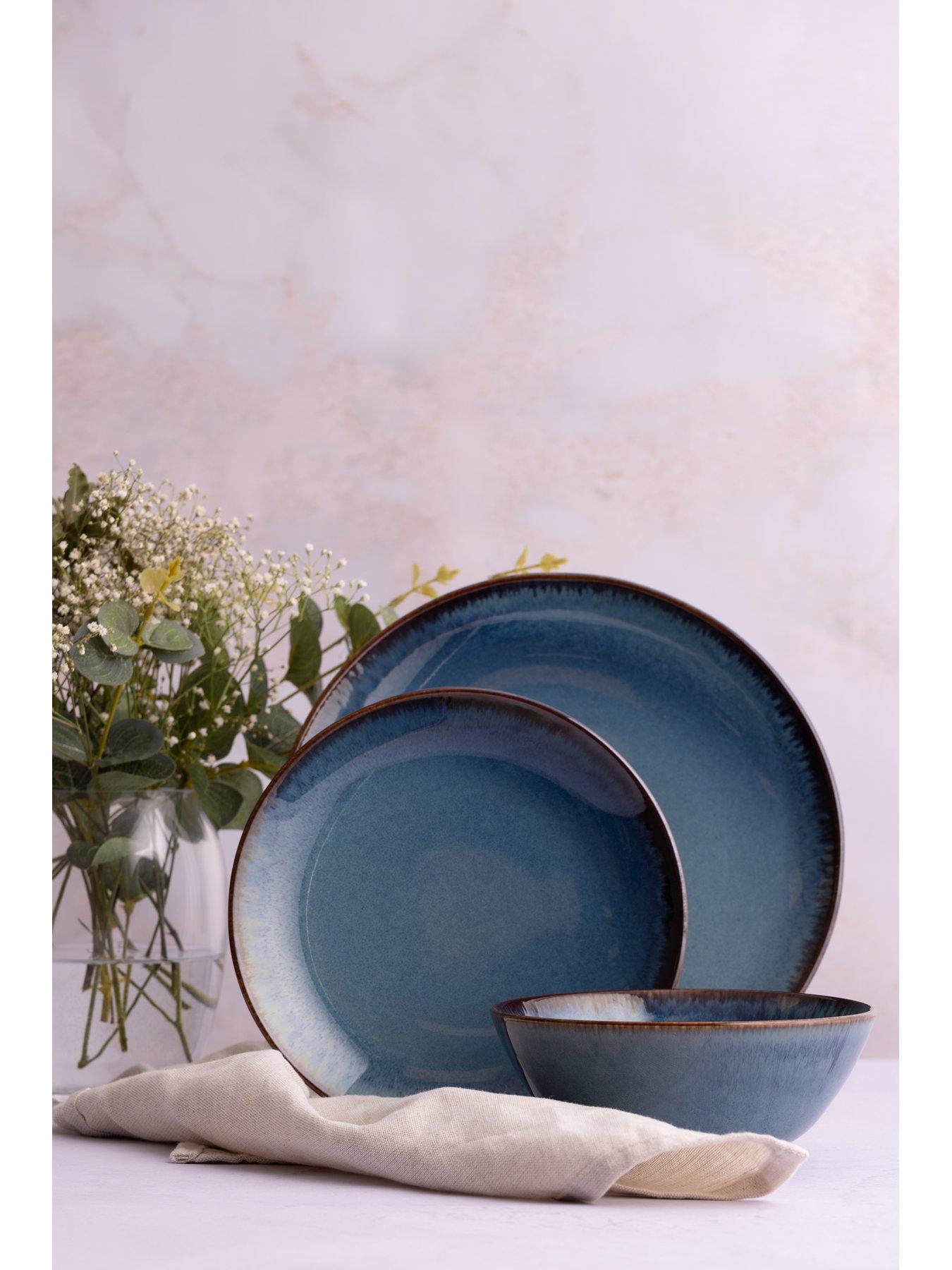 Mason Cash Reactive 12-Piece Dinner Set – Blue | Very